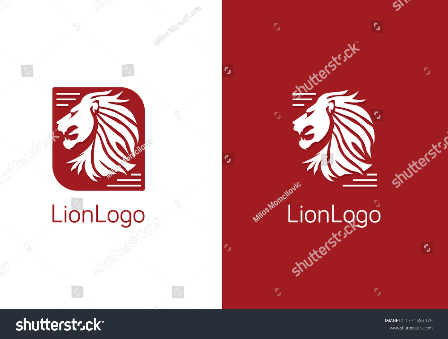 Red Lion Logo Concept Stock Vector (Royalty Free) 1371589079