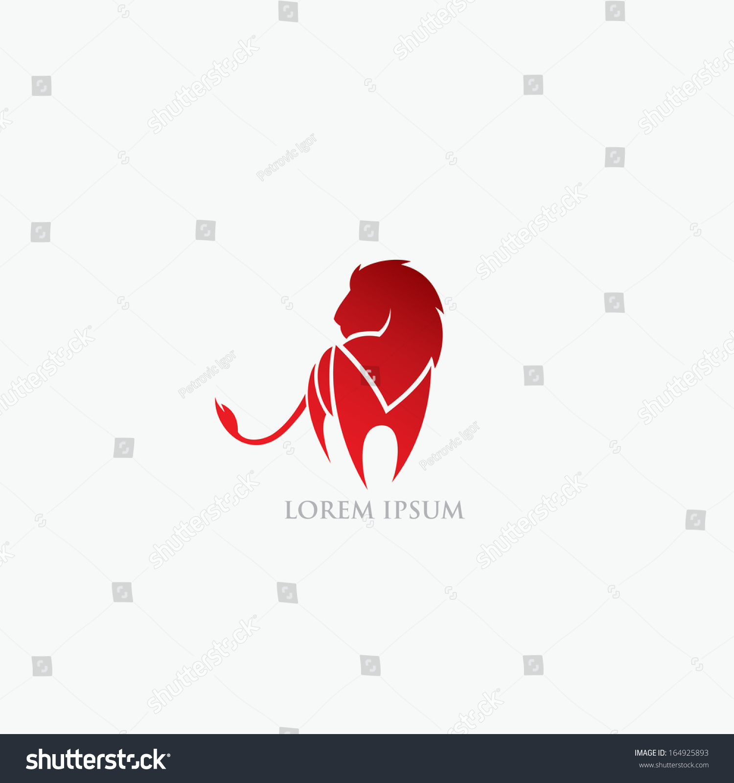 Red Lion Vector Illustration Stock Vector (Royalty Free) 164925893