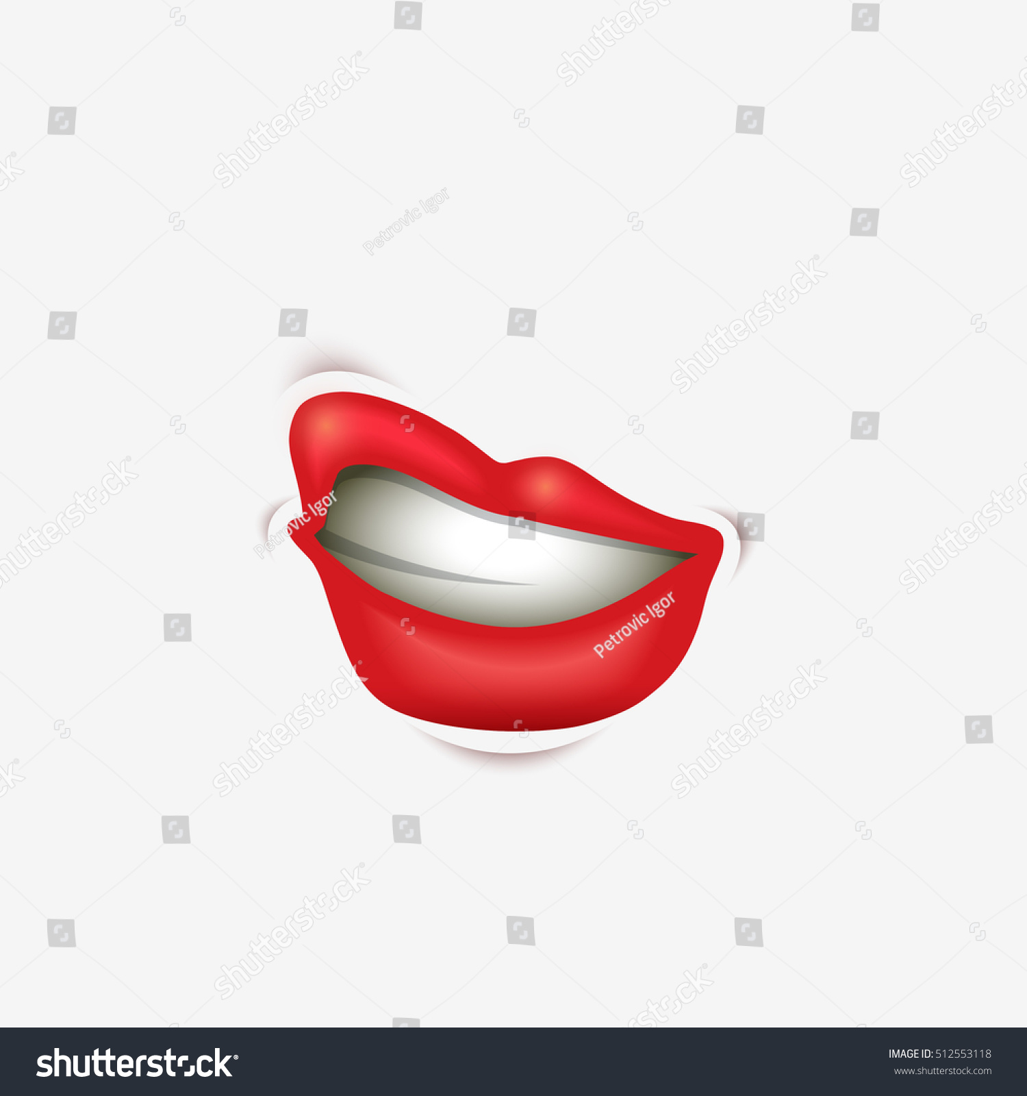 Red Lips Curl Vector Illustration Stock Vector (Royalty Free) 512553118