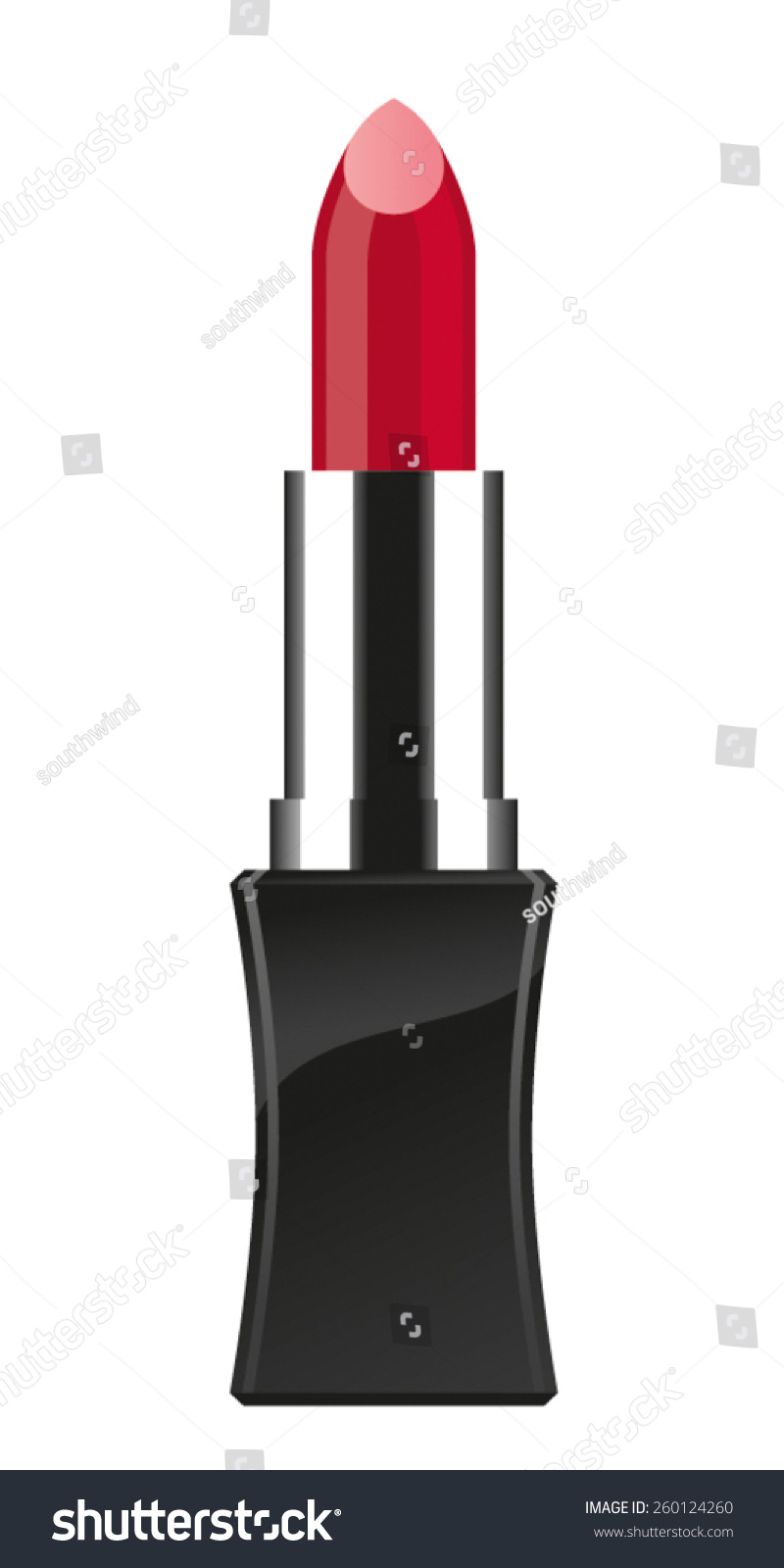 Red Lipstick Vector Illustration Stock Vector (Royalty Free) 260124260 ...