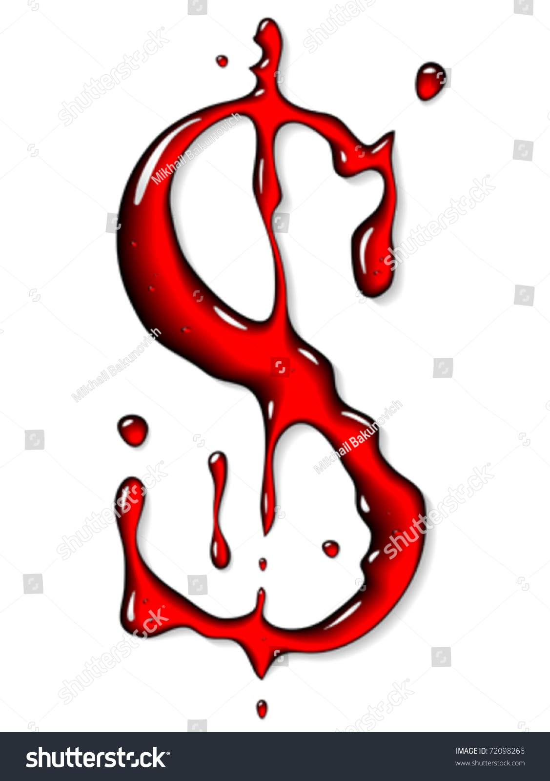 Red Liquid Dollar Sign Stock Vector (Royalty Free) 72098266