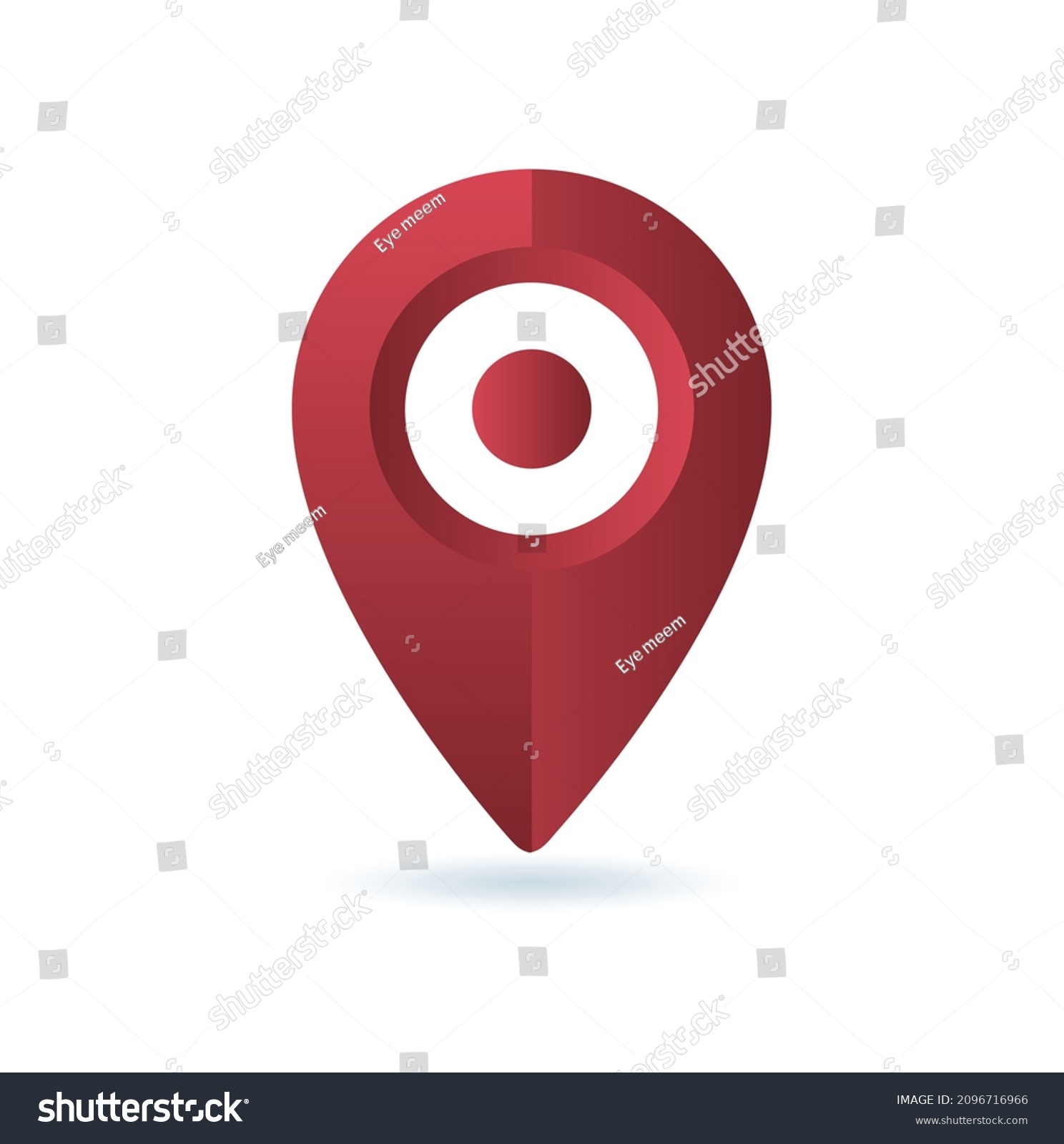 Red Location Icon Gps Point Stock Vector (Royalty Free) 2096716966 ...
