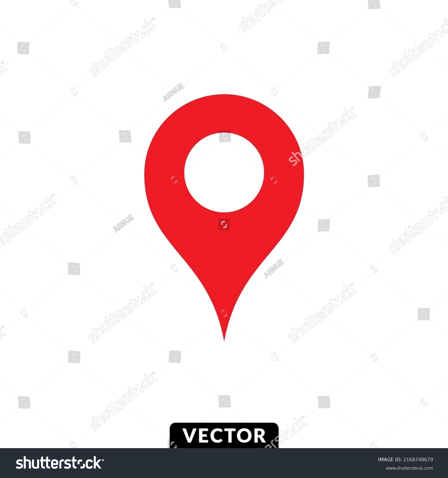 Red Location Point Pin Icon Vector Stock Vector (Royalty Free ...