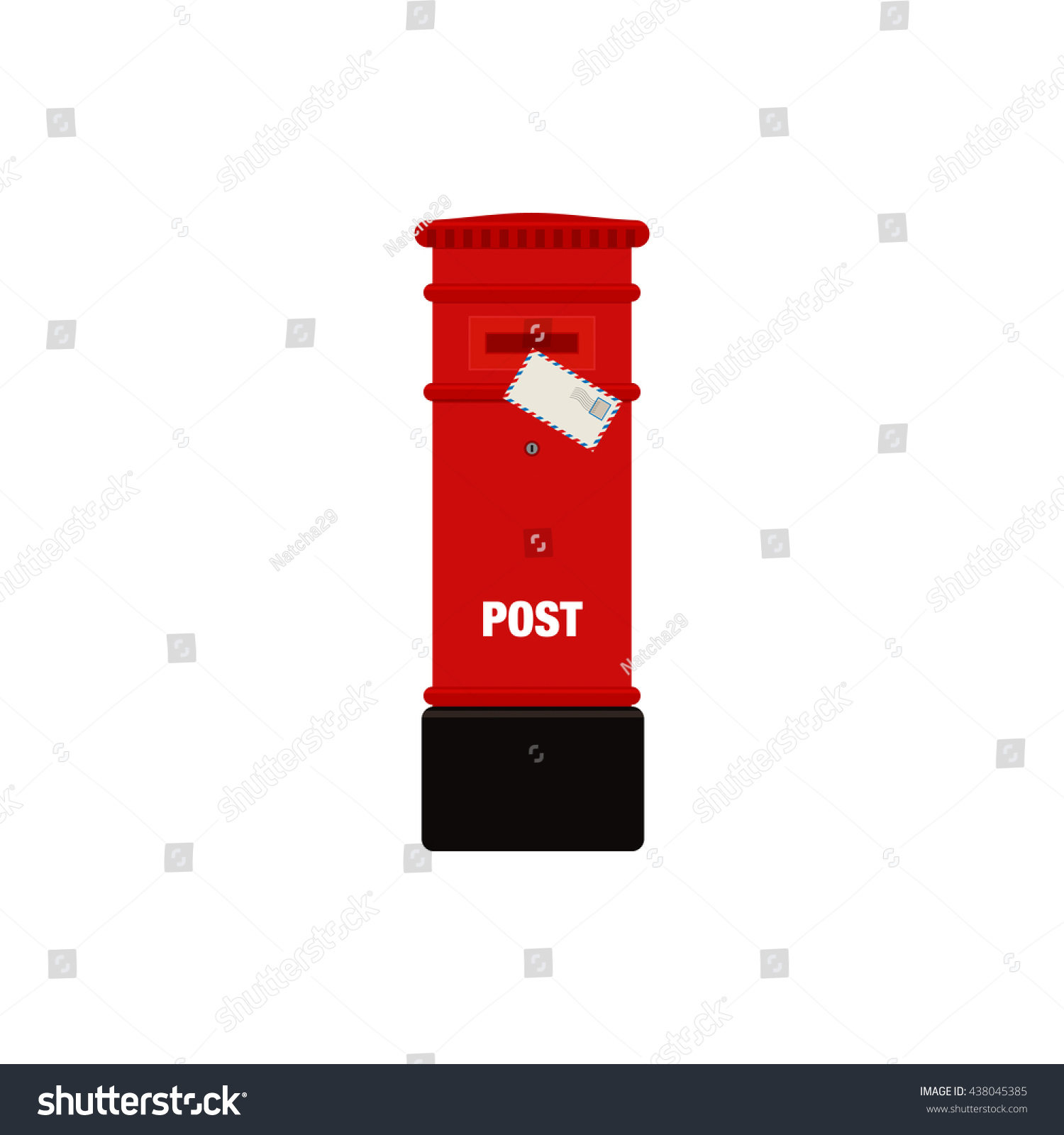 Red Mail Post Box Vector Illustration Stock Vector (Royalty Free ...