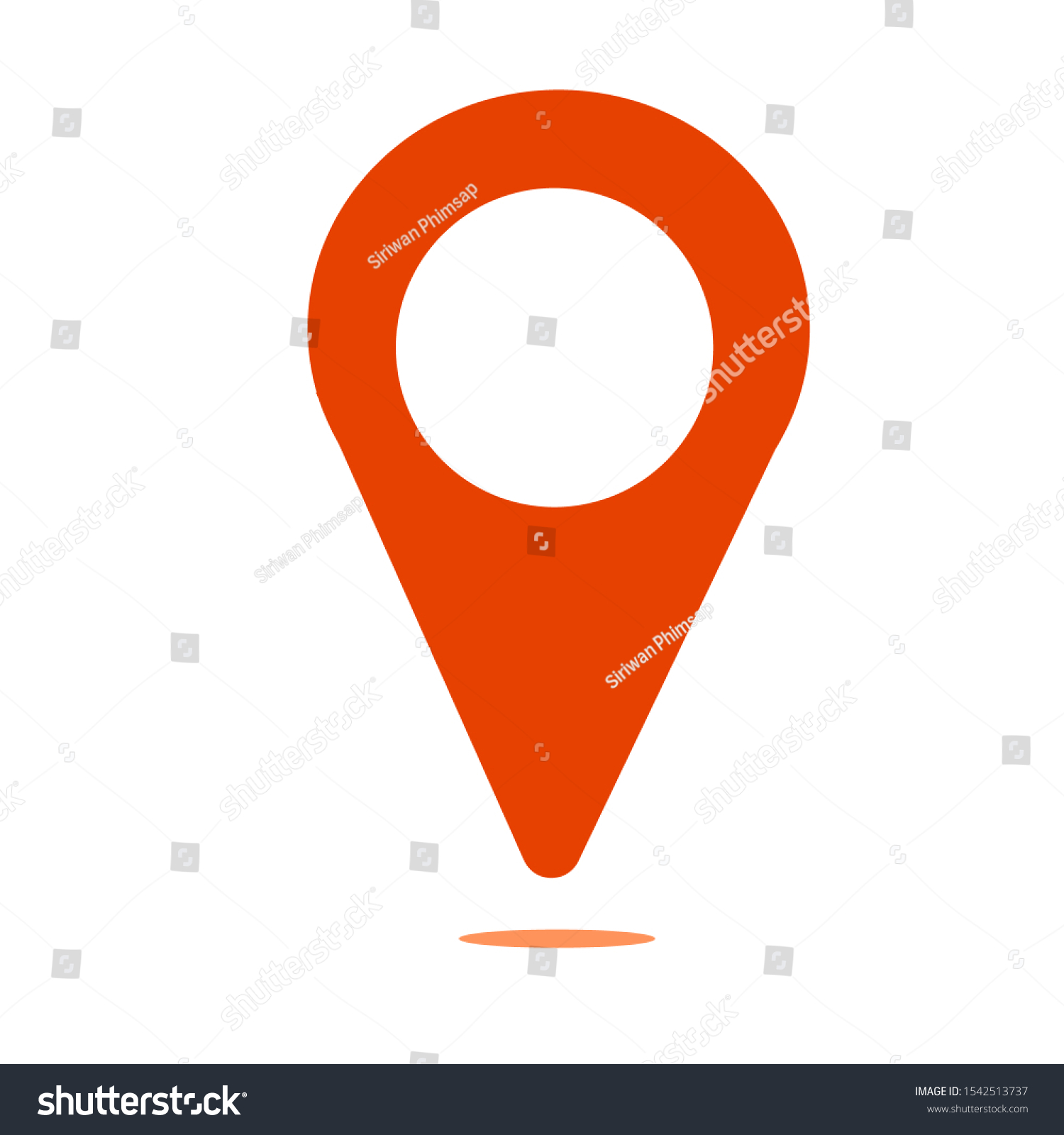 Red Map Location Icon Illustration: vector de stock (libre de regalías ...