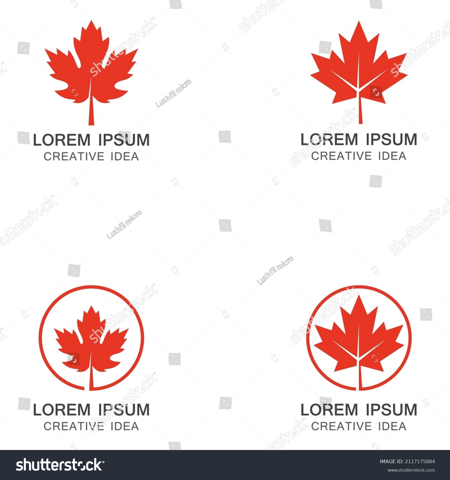 Red Maple Leaf Logo Illustration Stock Vector (Royalty Free) 2117175884 ...