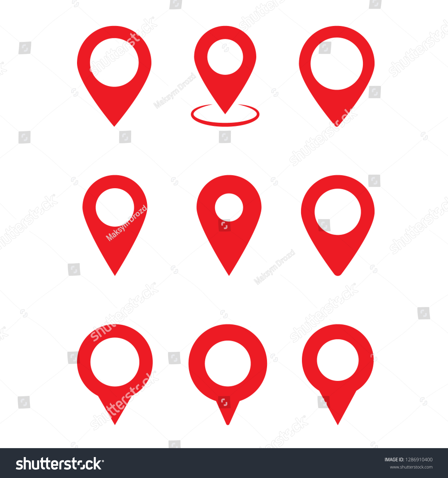 Red Maps Pin Location Map Icon: เวกเตอร์สต็อก (ปลอดค่าลิขสิทธิ์ ...