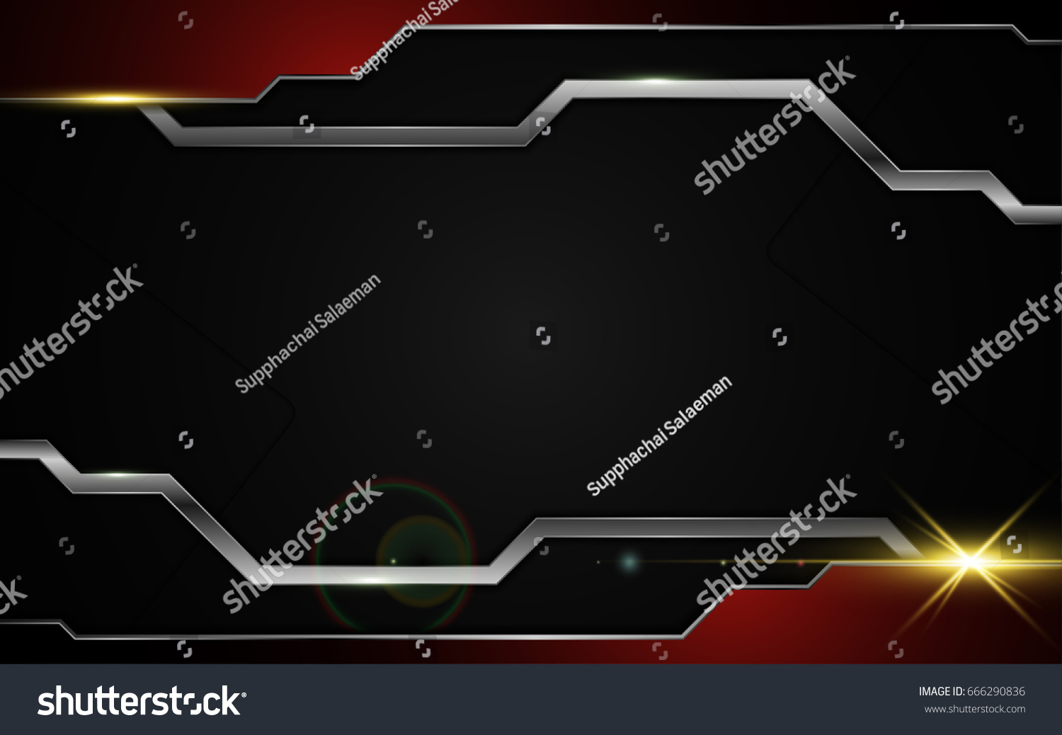Red Metallic Frame Template Background Stock Vector (Royalty Free ...