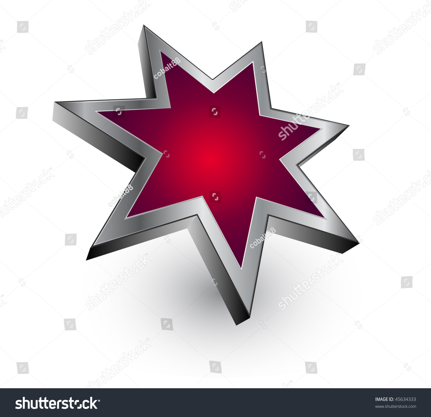 Red Metallic Star Vector Stock Vector (Royalty Free) 45634333 ...