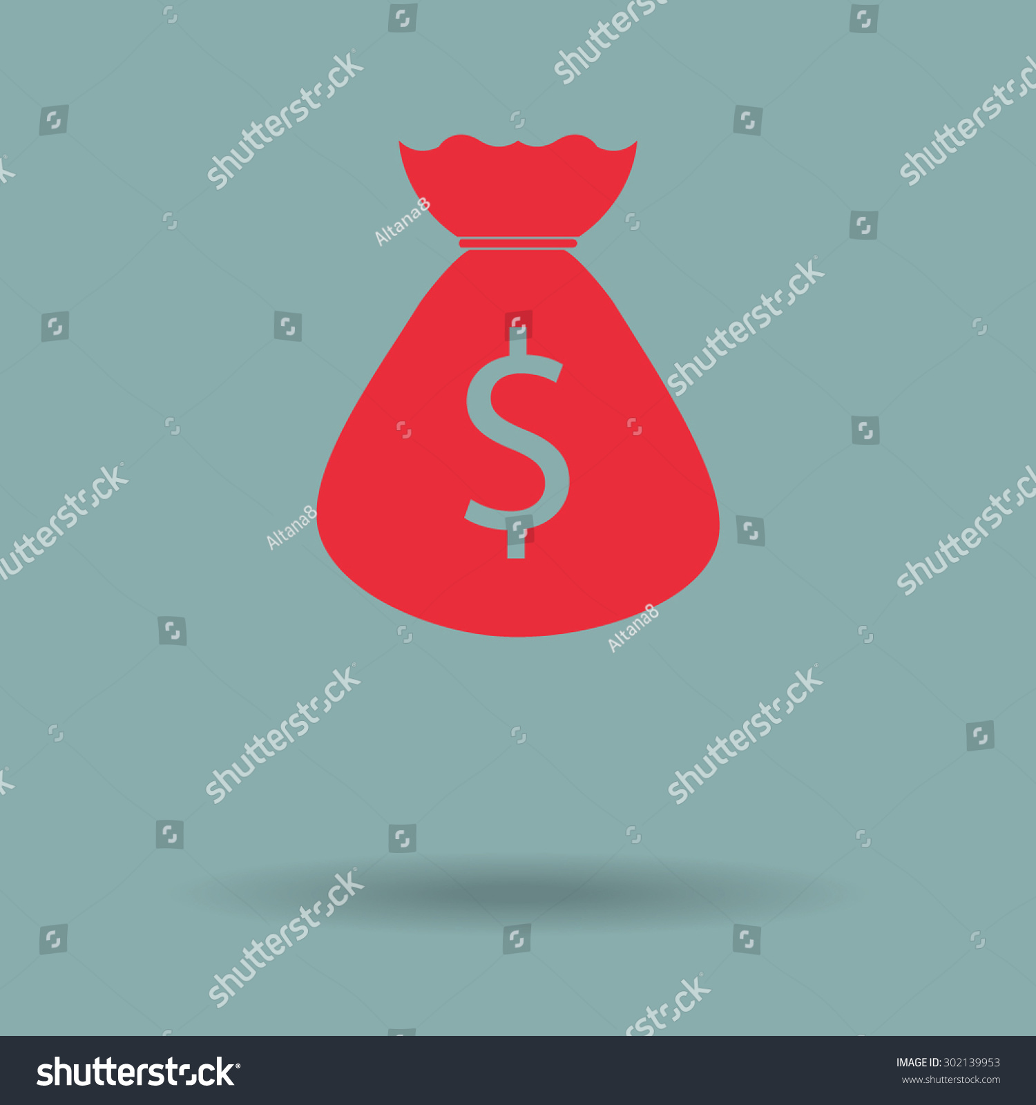 Red Money Bag Icon Stock Vector (Royalty Free) 302139953 | Shutterstock