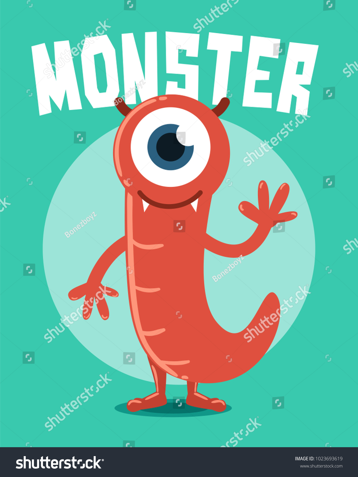 Red Monster One Eye Stock Vector (Royalty Free) 1023693619 | Shutterstock