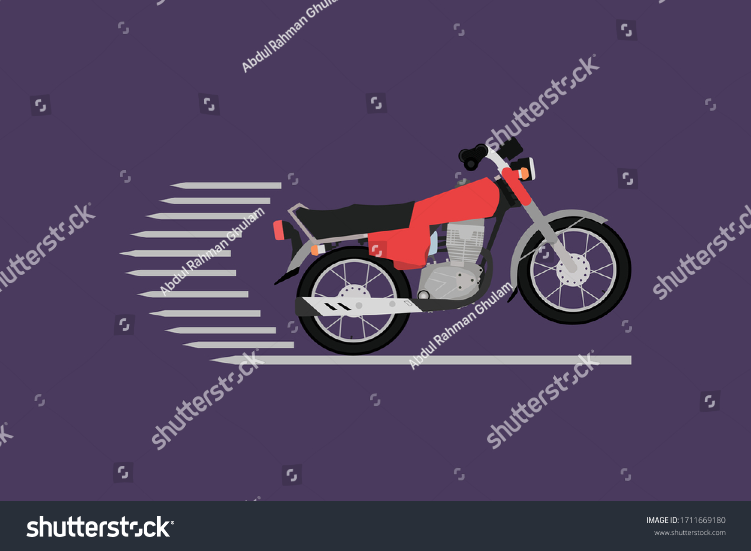 Red Motorcycle Vector Simple Illustration Stock Vector (Royalty Free ...