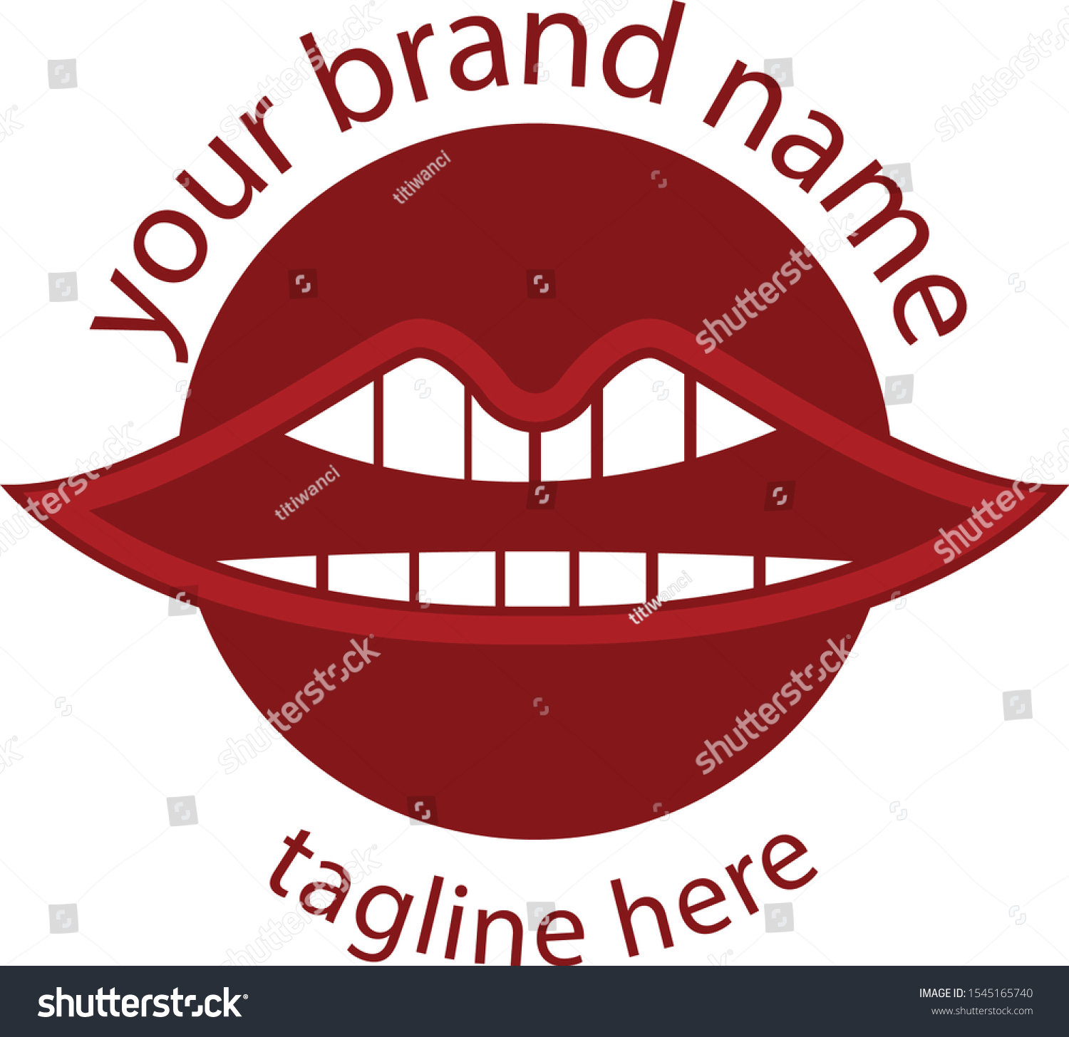 Red Mouth Logo Vector Design Stock Vector (Royalty Free) 1545165740