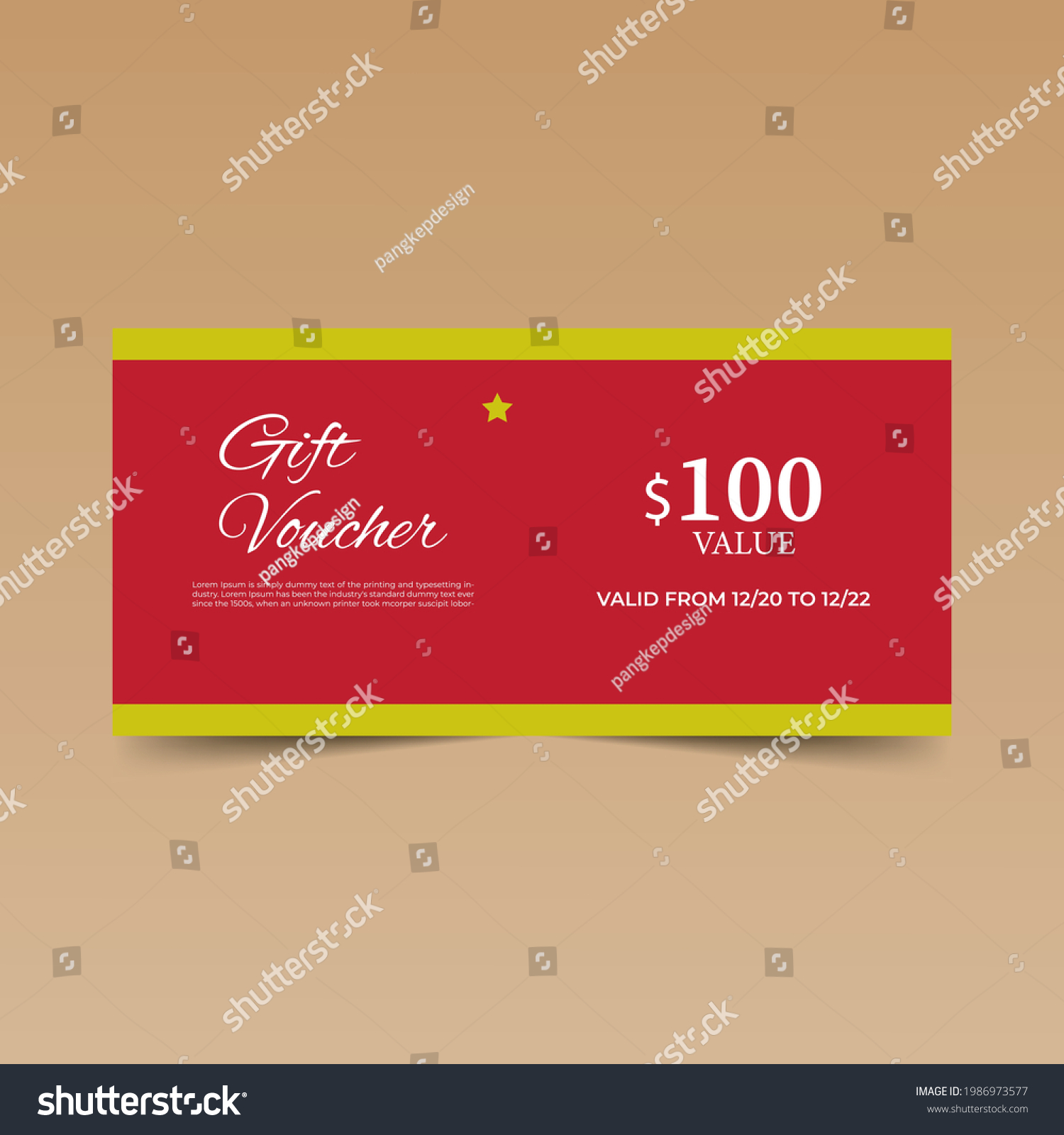 Red Nice Gift Voucher Design Template Stock Vector (Royalty Free ...