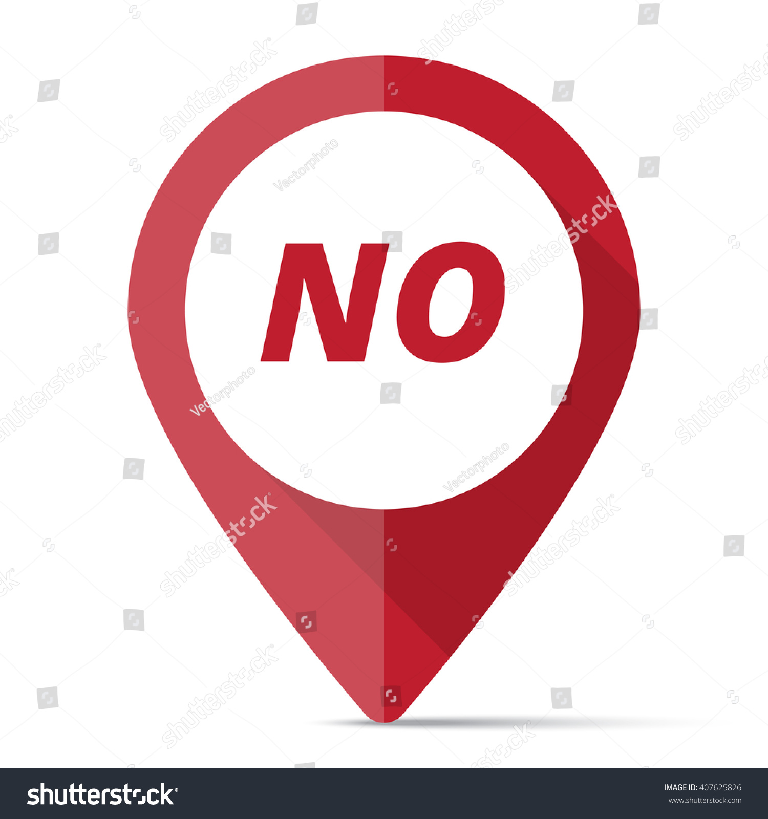 Red No Map Pin Pointer Concept Stock Vector (Royalty Free) 407625826 ...