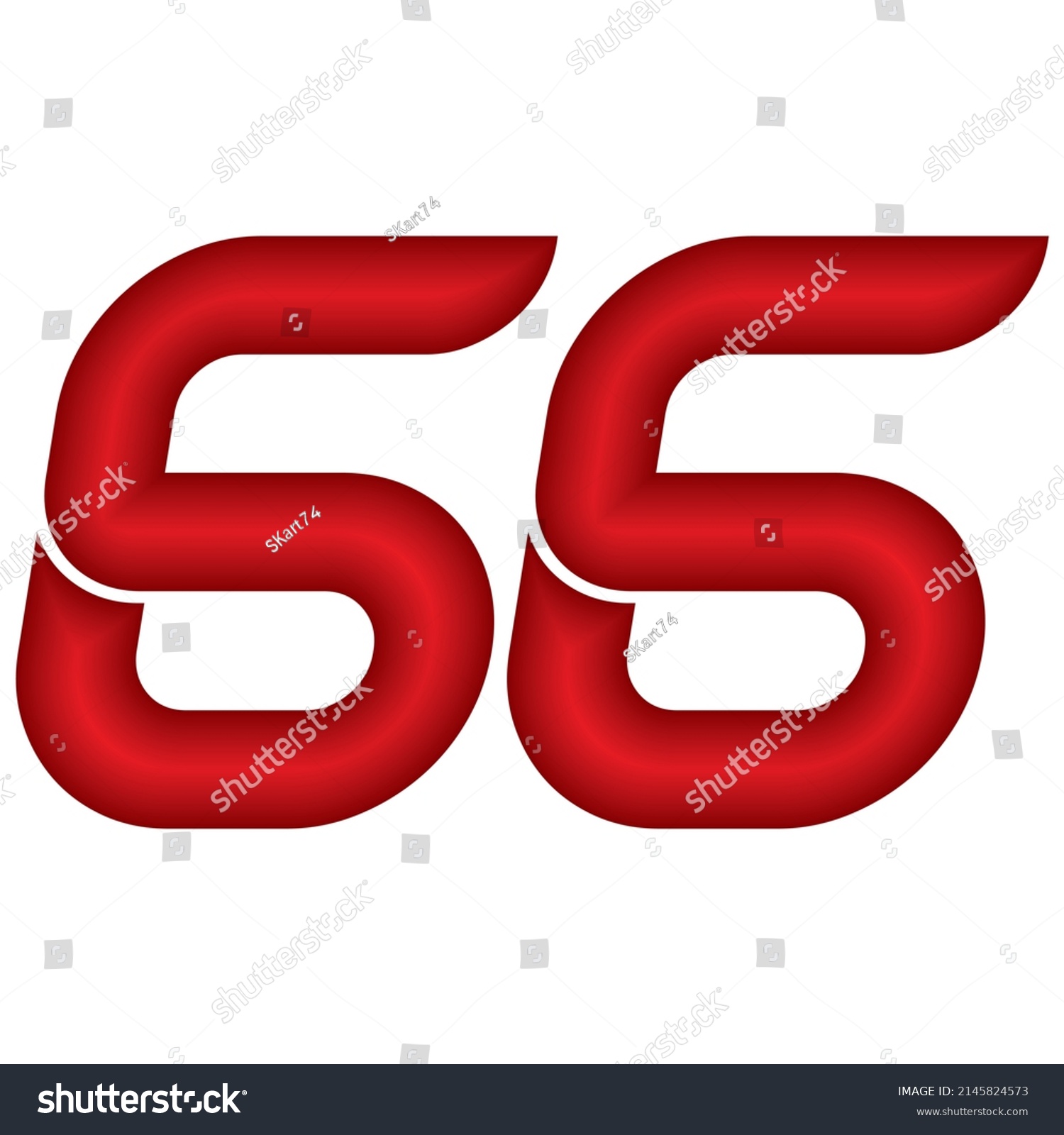 Red Number Sixty Six Vector Illustration Stock Vector Royalty Free