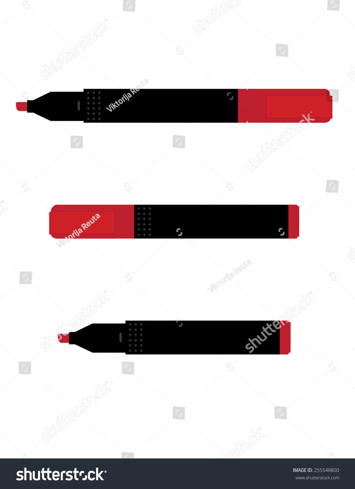 Red Opened Closed Marker Highlighter Vector Stock Vector (Royalty Free ...