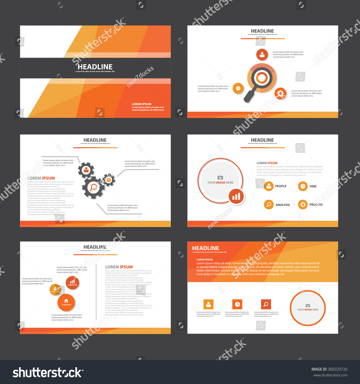 Red Orange Presentation Template Infographic Elements Stock Vector ...