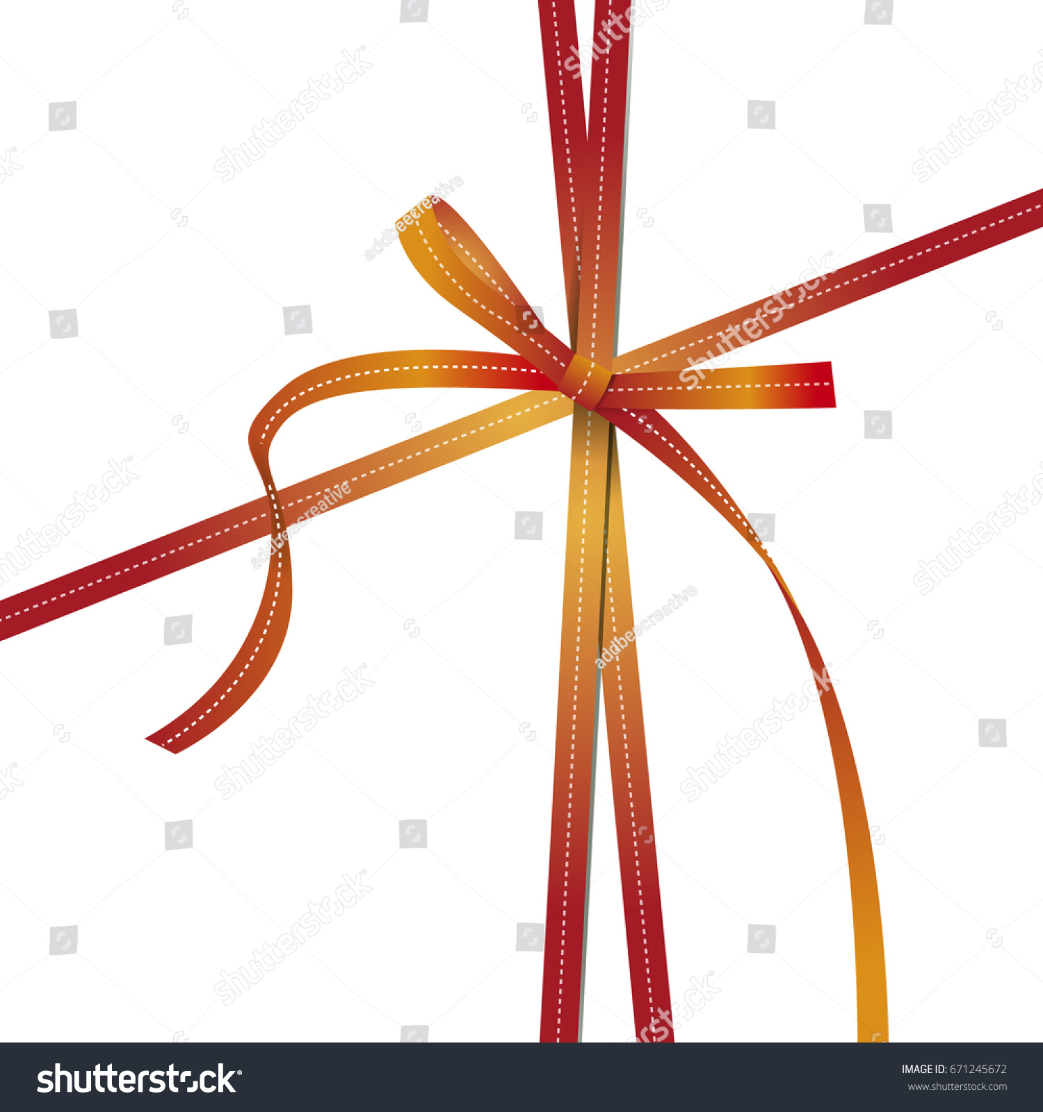 Red Orange String Ribbon Stock Vector (Royalty Free) 671245672 ...