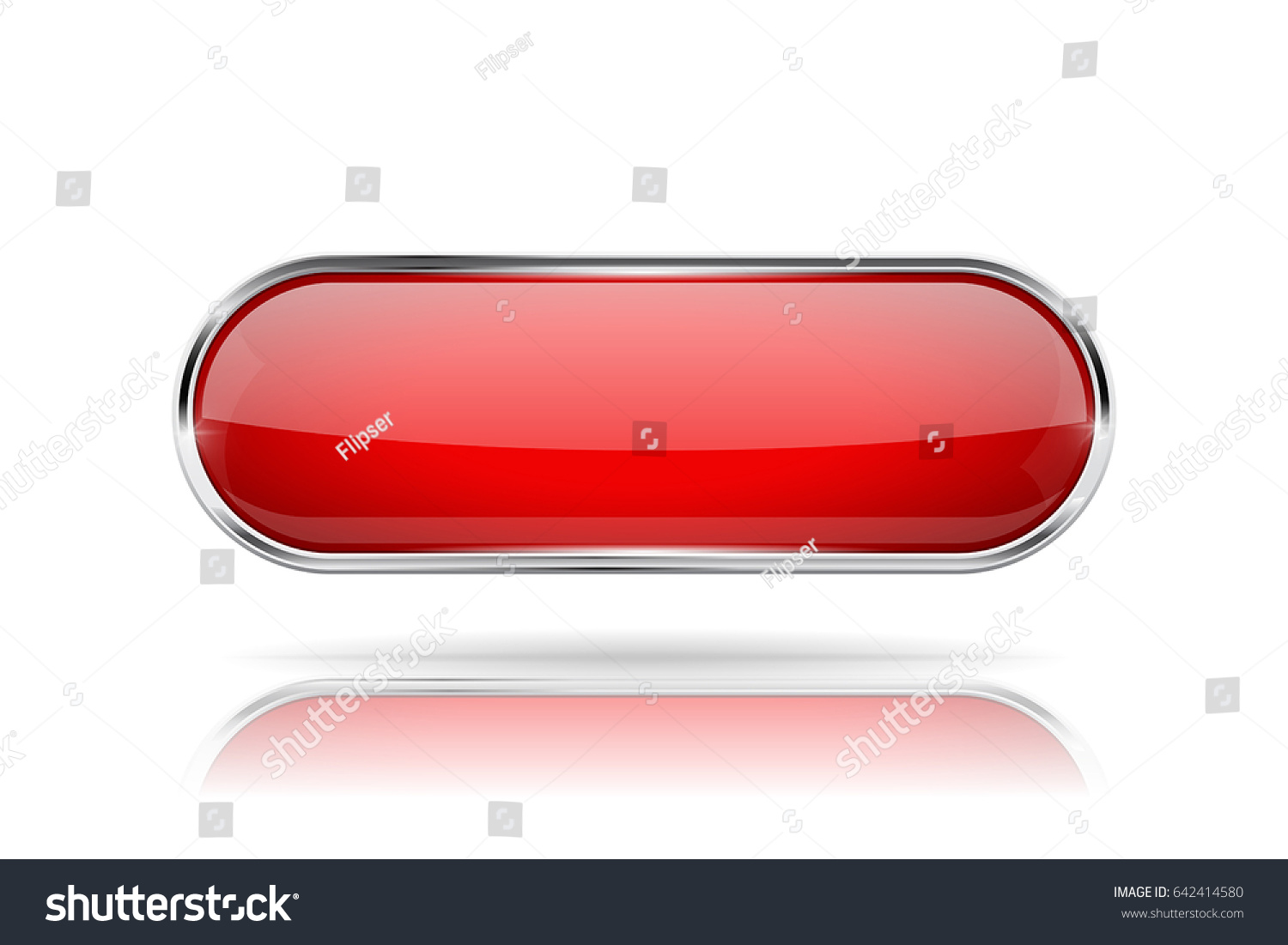 Red Oval Button Vector 3d Illustration Stock Vector (Royalty Free ...