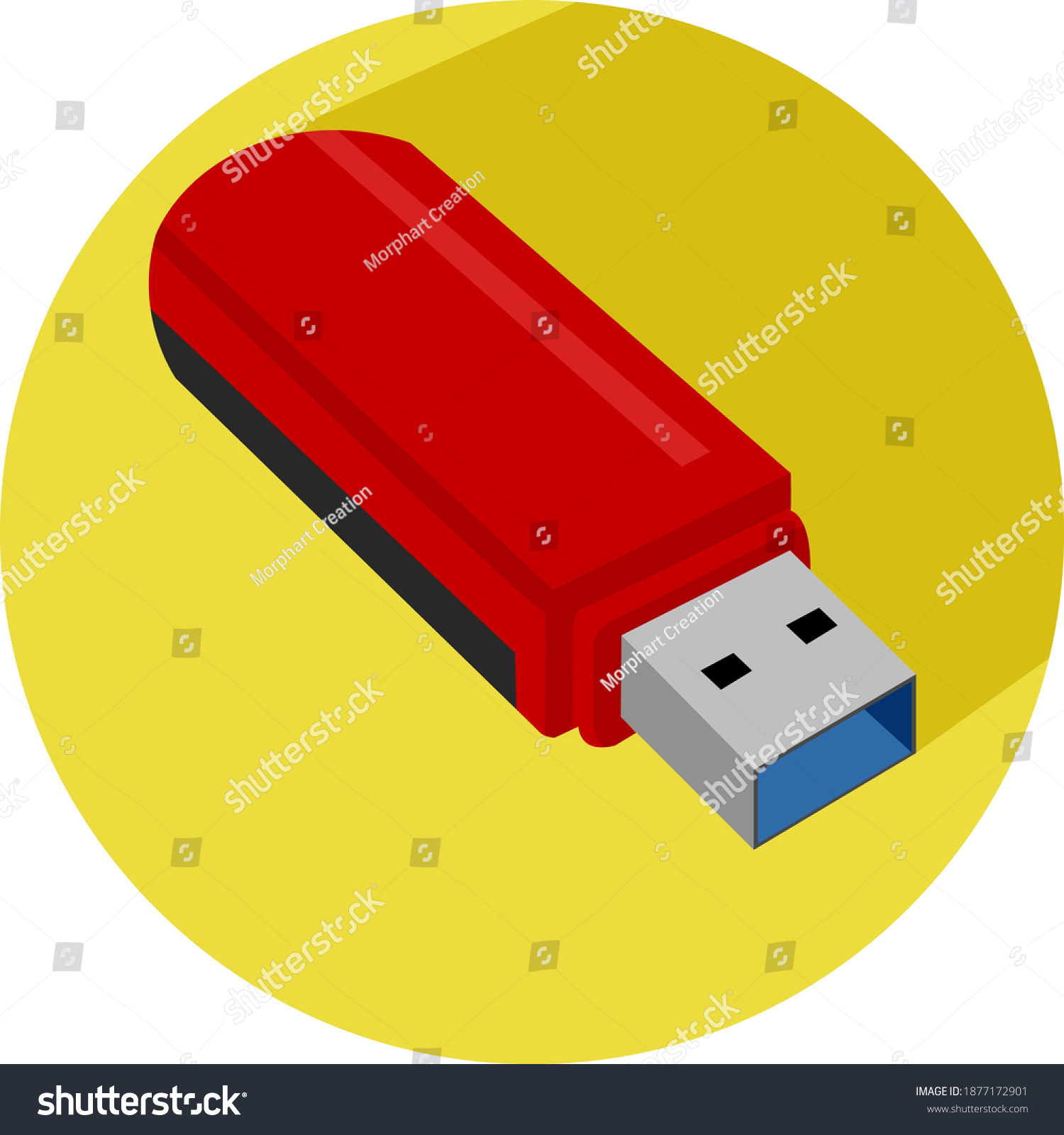 Red Pendrive Illustration Vector On White Stock Vector (Royalty Free ...
