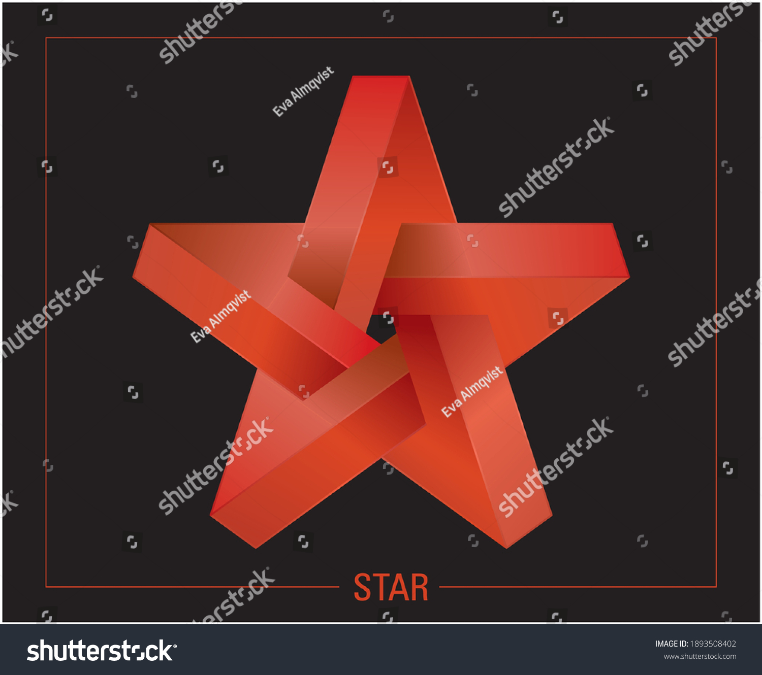Red Pentagon Star Vector Illustration Stock Vector (Royalty Free ...