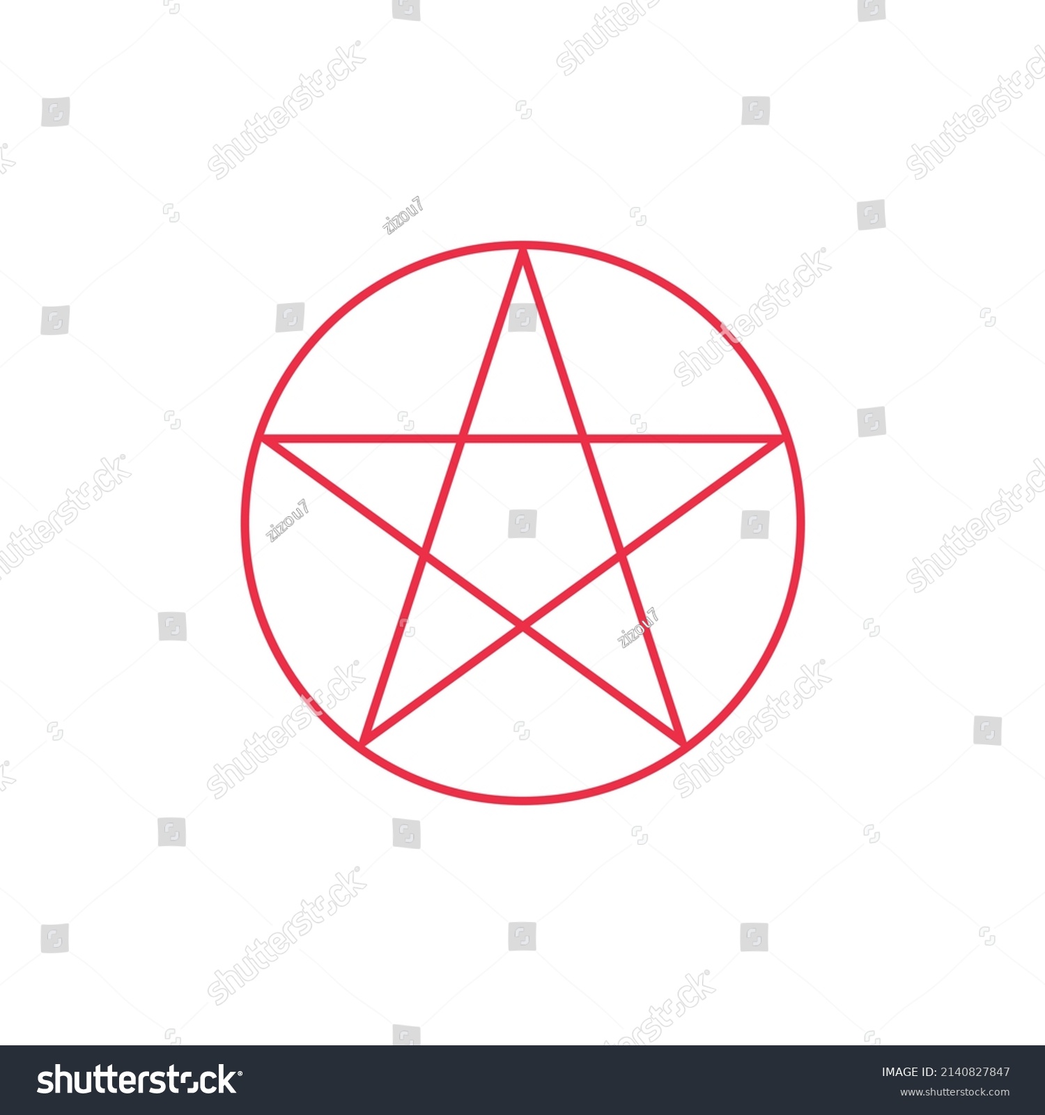 Red Pentagram Circle Basic Simple Shape Stock Vector (Royalty Free ...