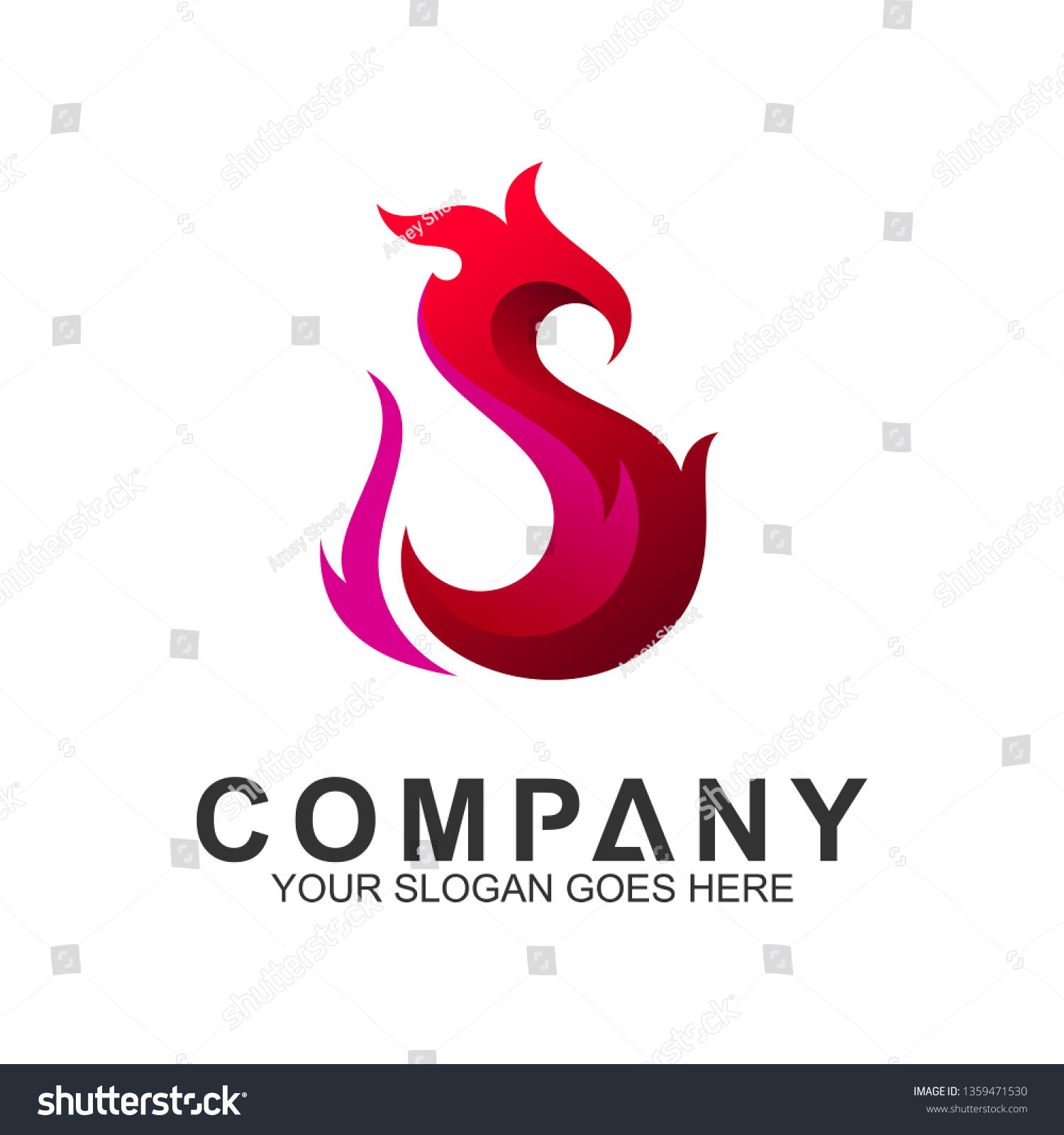 Red Phoenix Logo Design: vector de stock (libre de regalías) 1359471530 ...