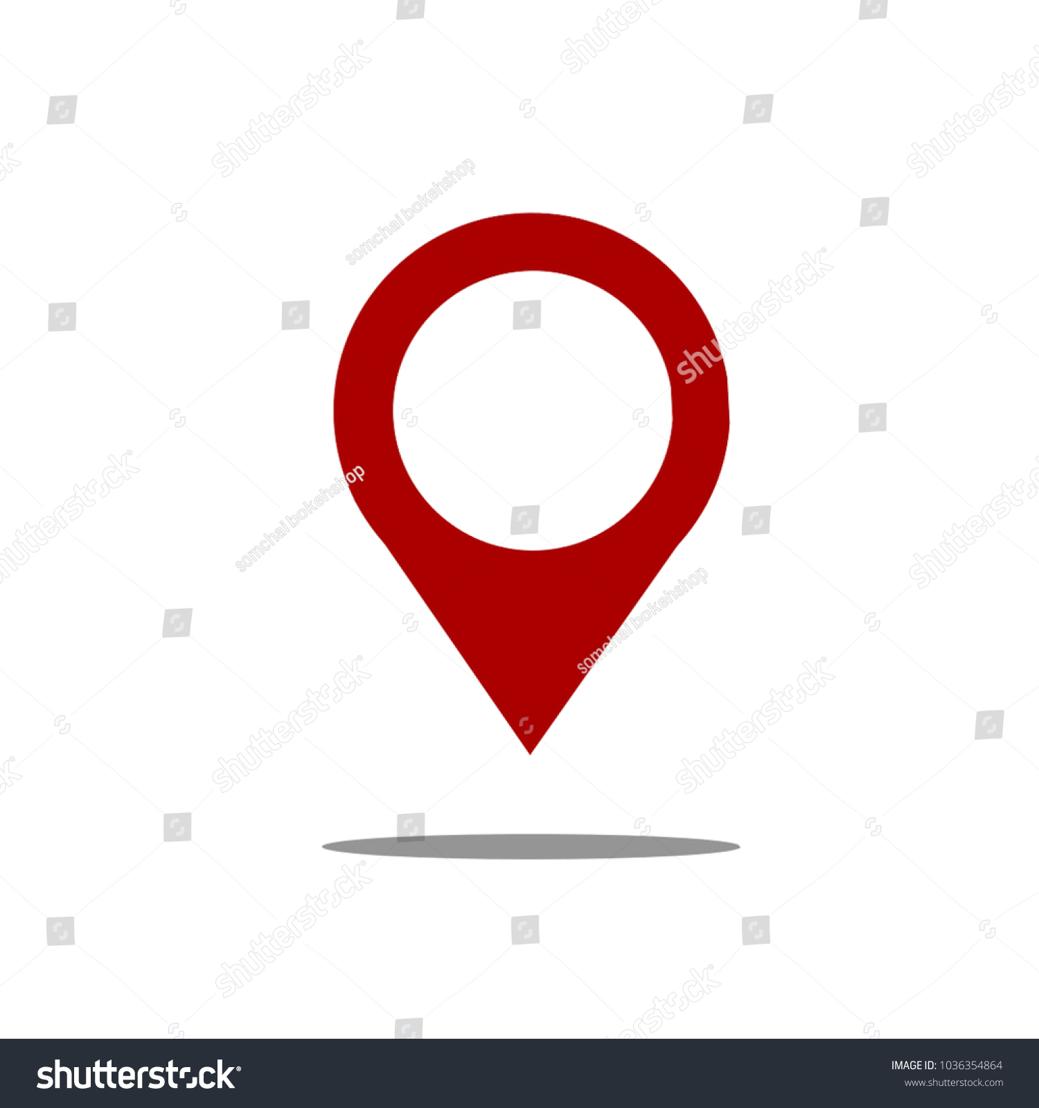Red Pin Point Vector On White Stock Vector (Royalty Free) 1036354864 ...
