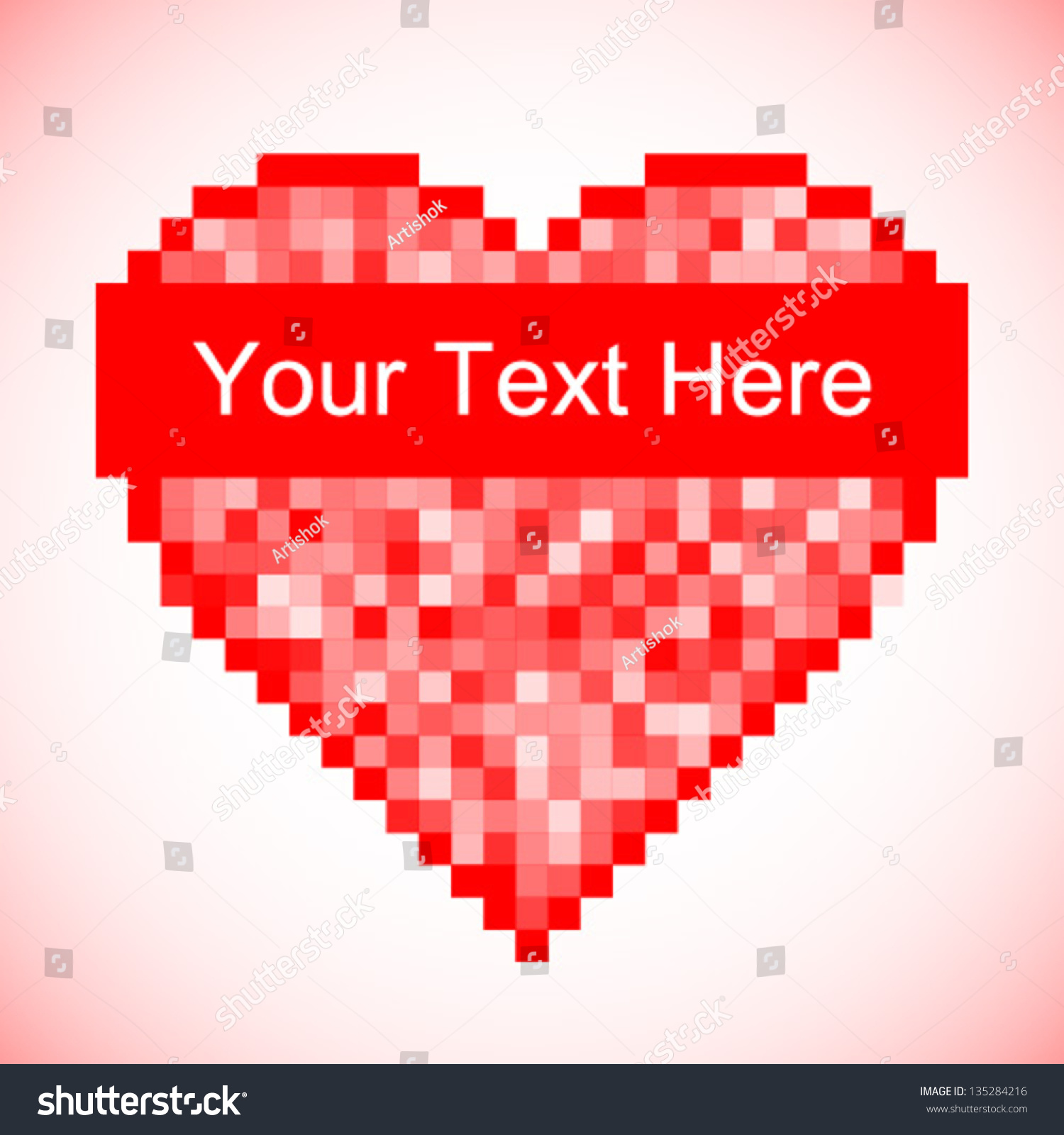 Red Pixel Heart Icon Vector Illustration Stock Vector (Royalty Free ...