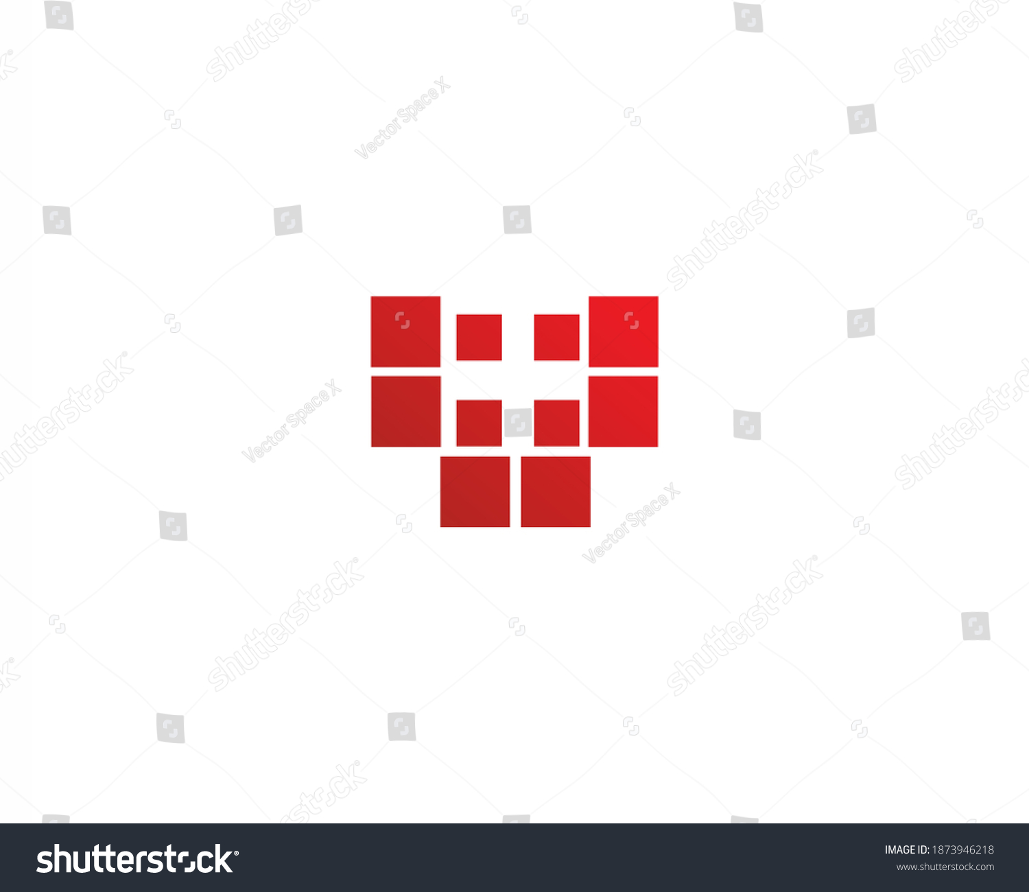 Red Pixel Square Icon Logo Design Stock Vector (Royalty Free ...