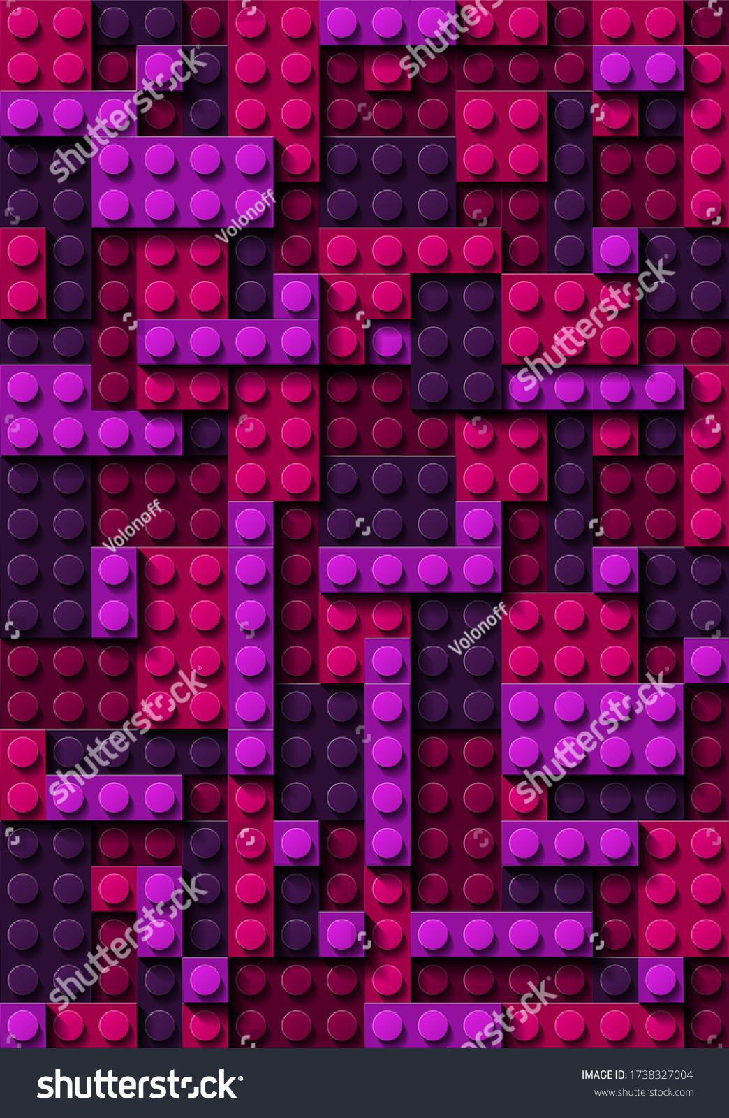 Red Plastic Construction Blocks Background Illustration Stock Vector ...