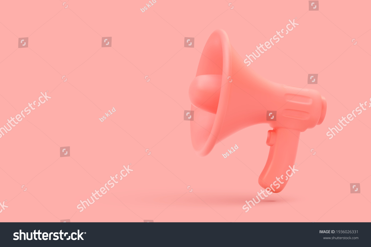 Red Plastic Megaphone Shadow On Colour Stock Vector (Royalty Free ...