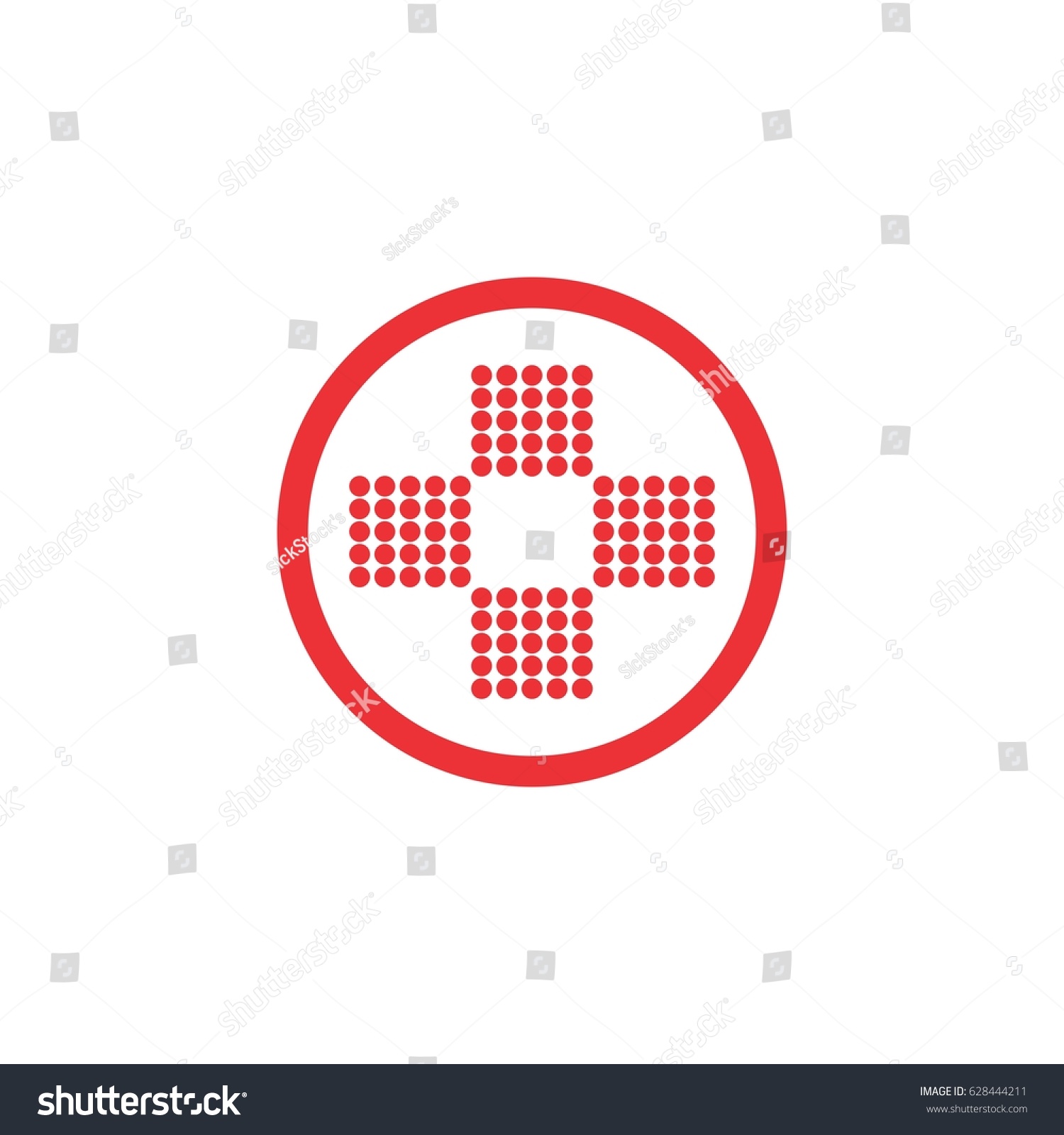 Red Plus Symbol Dots Design Logo Stock Vector (Royalty Free) 628444211 ...