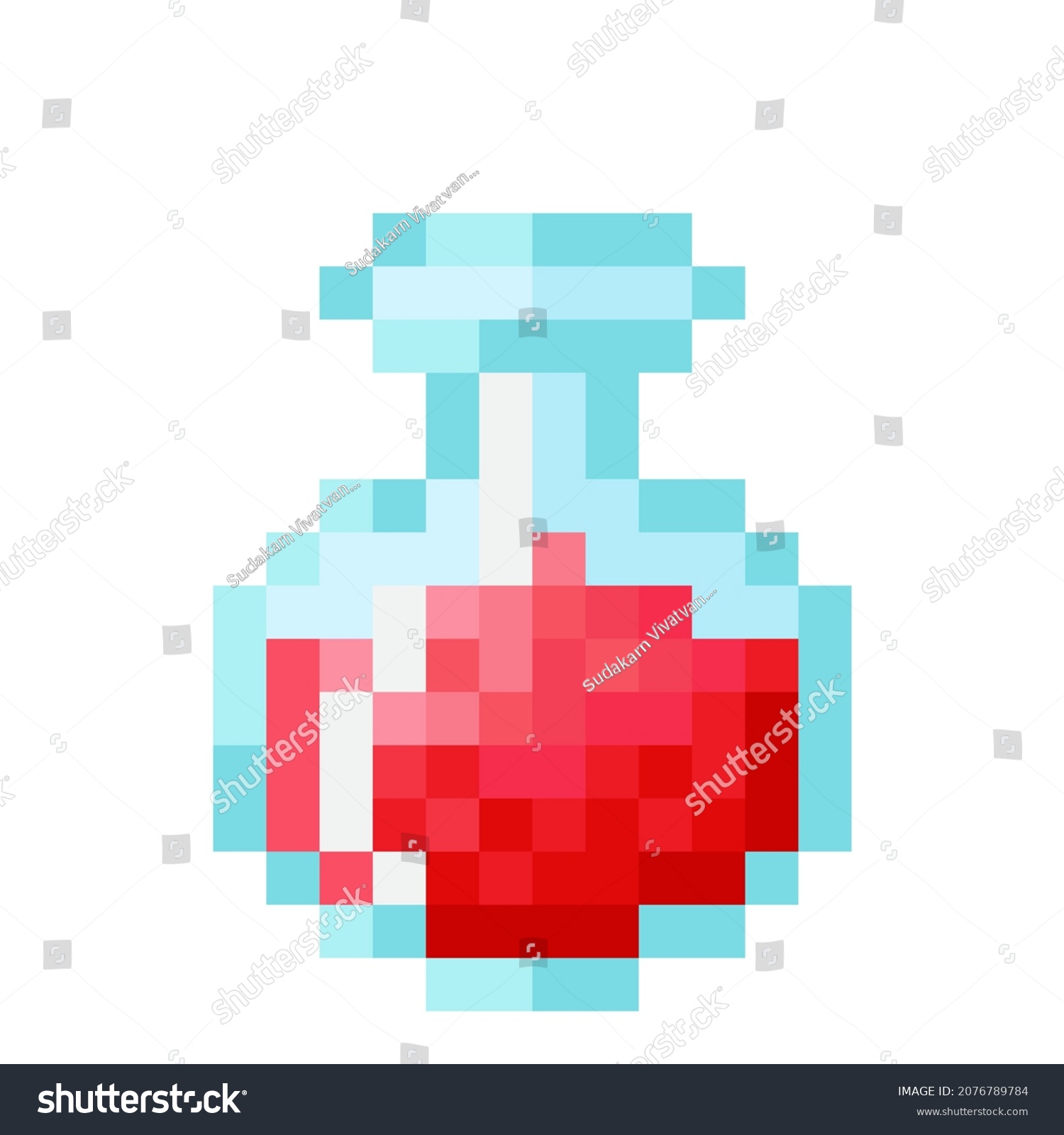 Red Potion Pixel Art Vector Picture Stock Vector (Royalty Free) 2076789784
