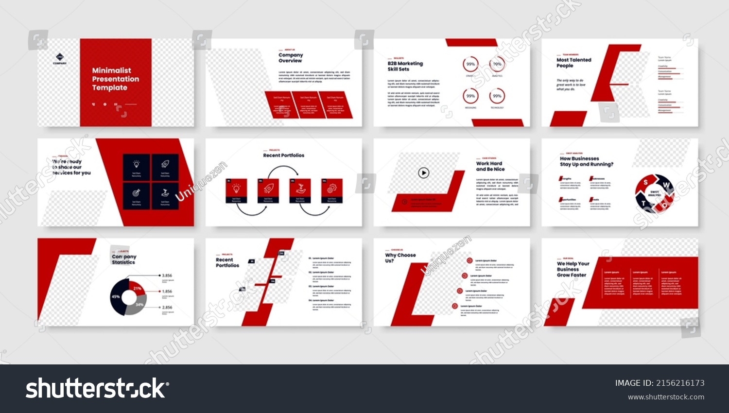 Red Presentation Templates Elements On White Stock Vector (Royalty Free ...