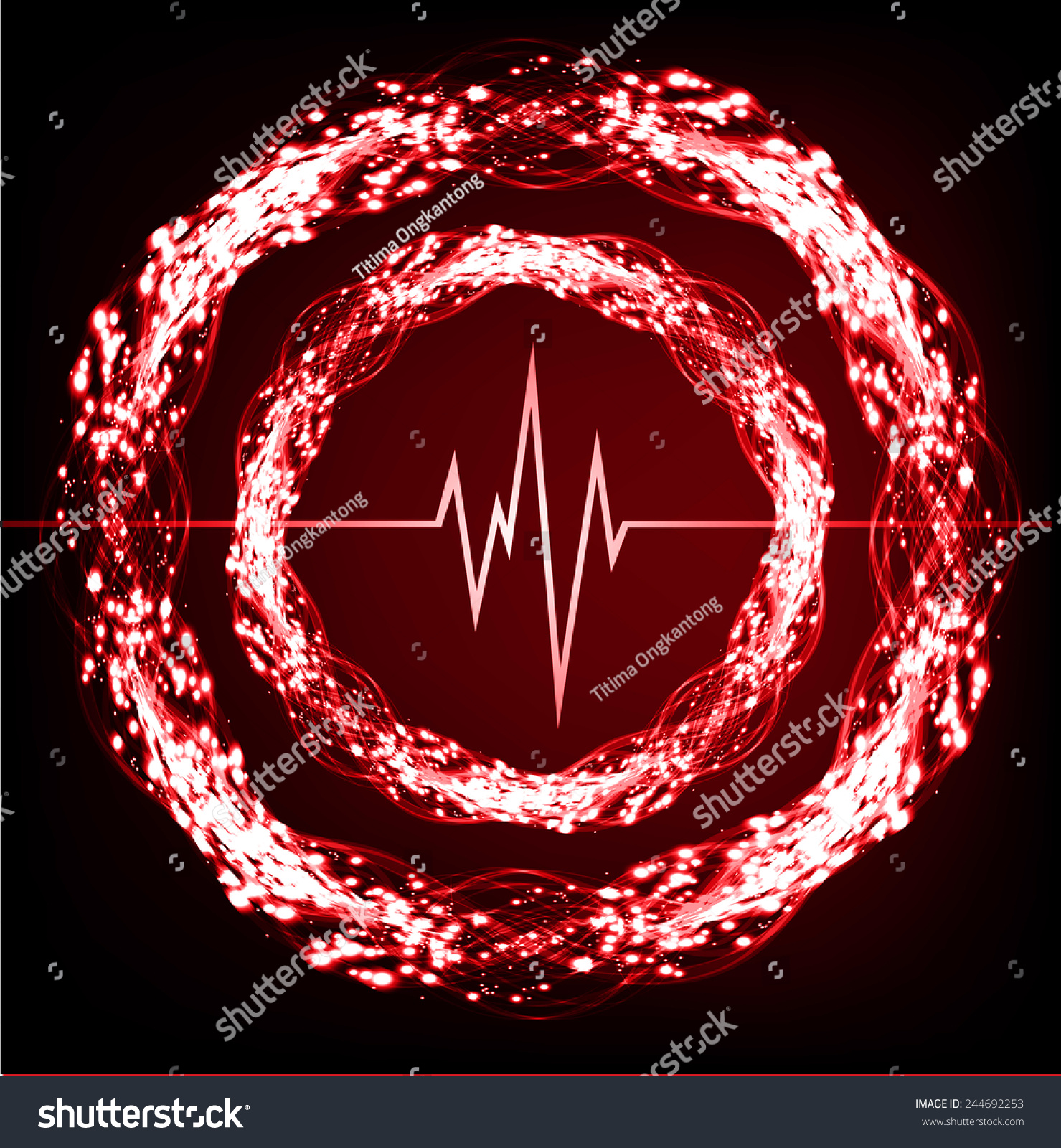 Red Pulse Light Abstract Technology Background Stock Vector (Royalty ...