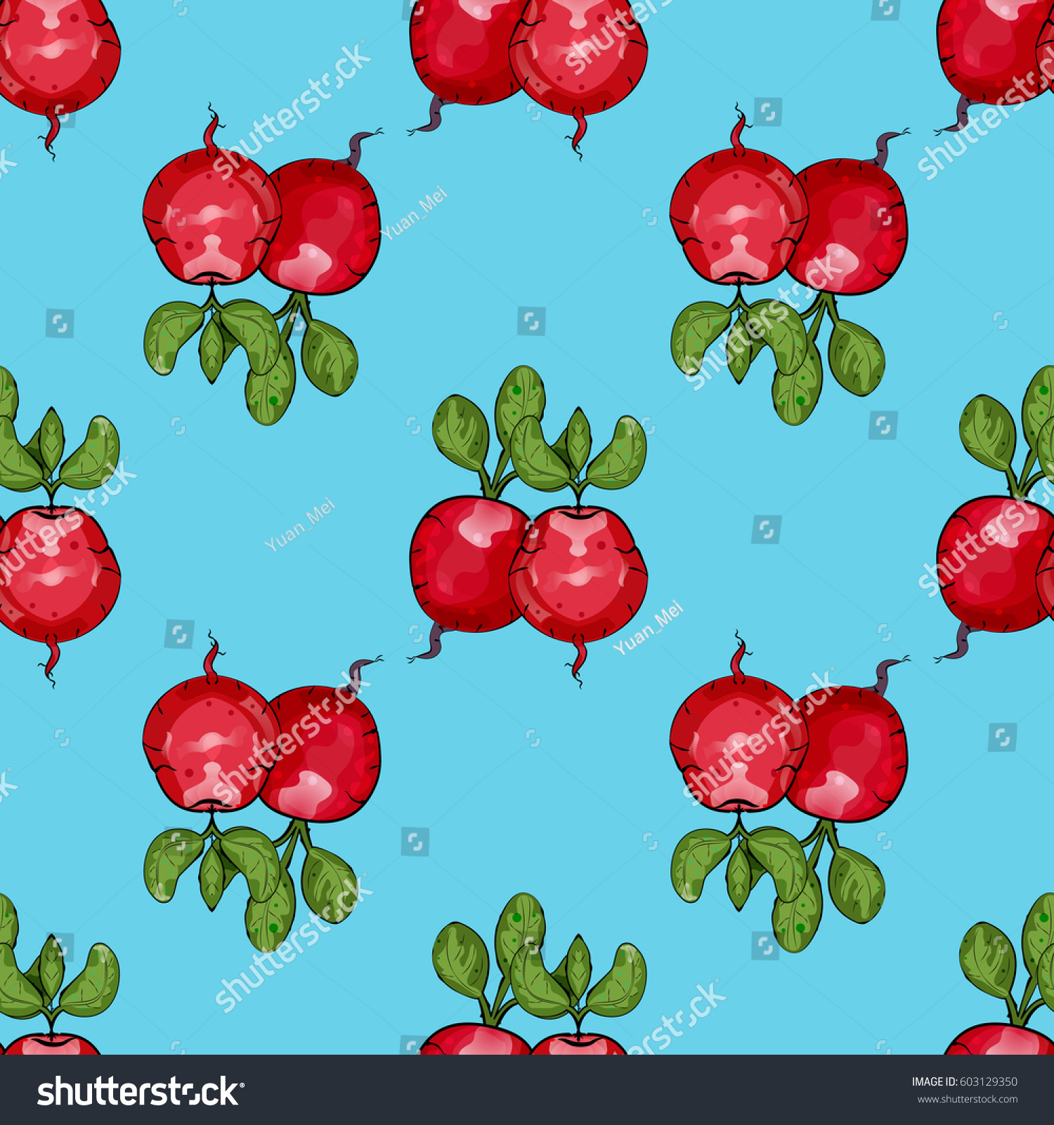 Red Radishes Seamless Texture Stock Vector (Royalty Free) 603129350 ...
