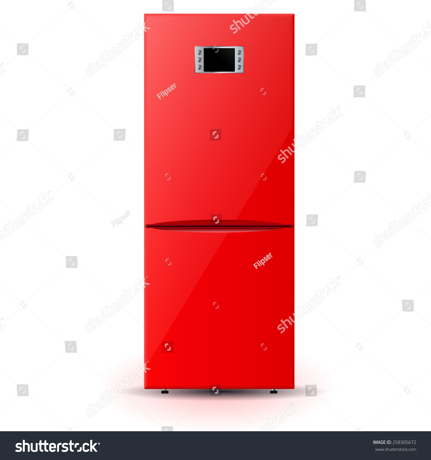 Red Refrigerator Vector Isolated On White Stock Vector (Royalty Free ...