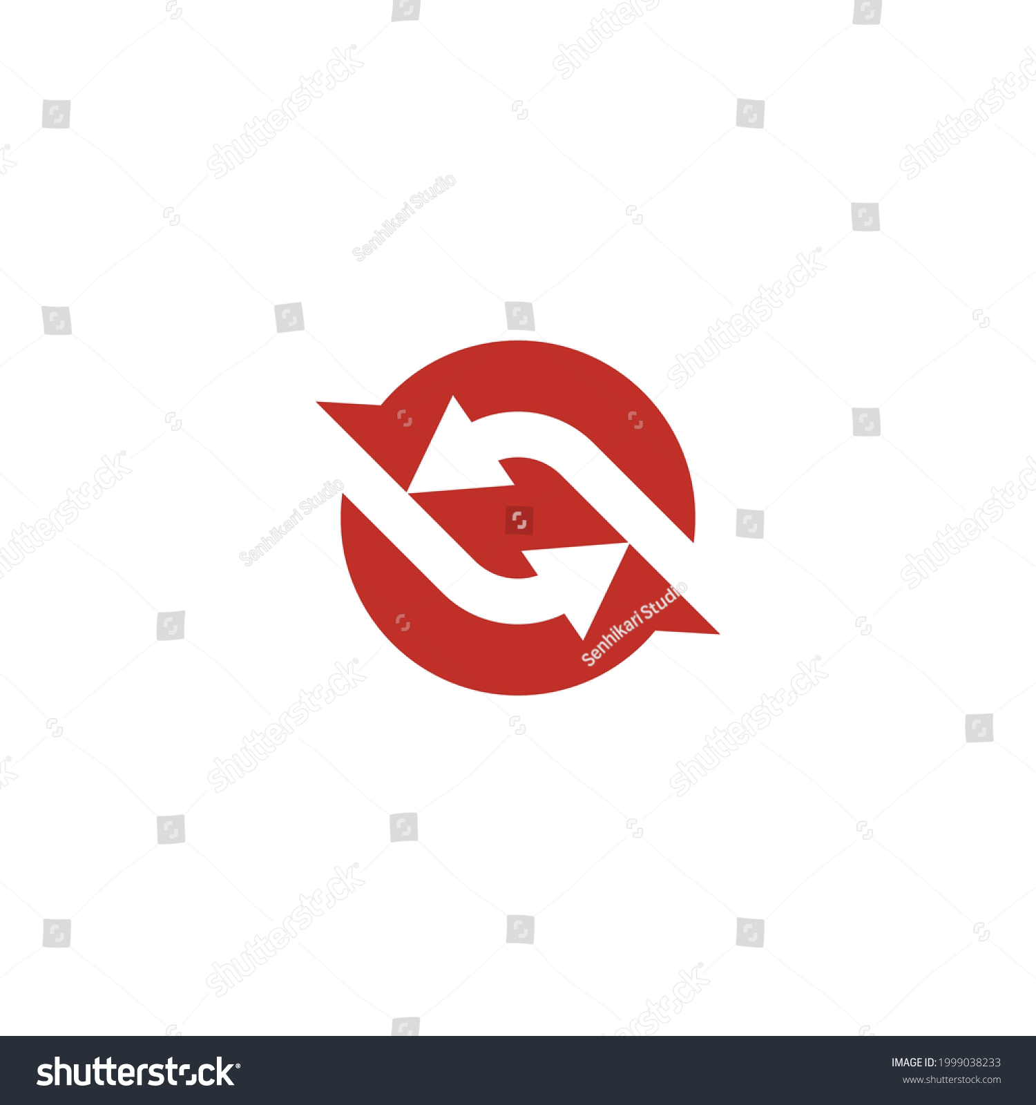 Red Rewind Reset Recycle Symbol Logo Stock Vector (Royalty Free) 1999038233