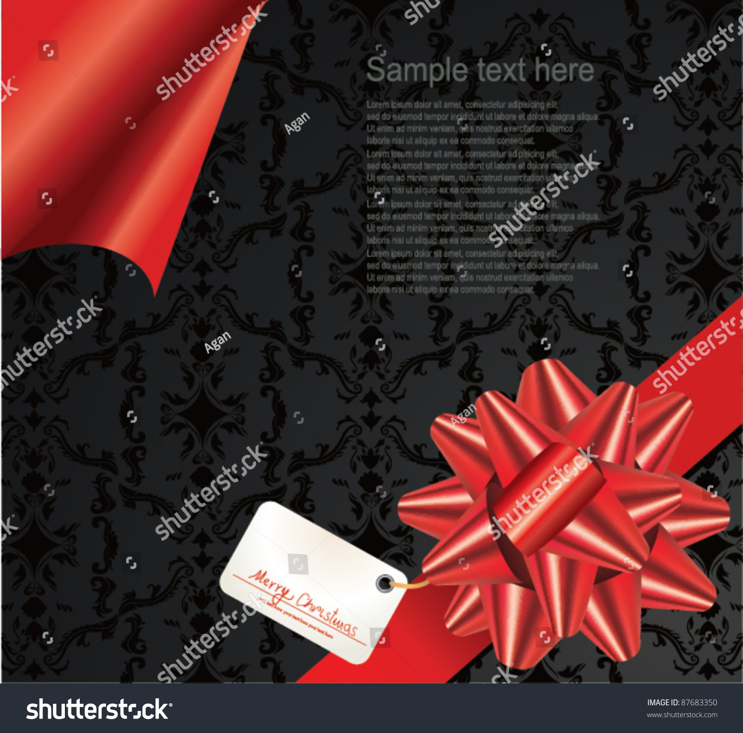 Red Ribbon Gift Tagvector Stock Vector (Royalty Free) 87683350 ...