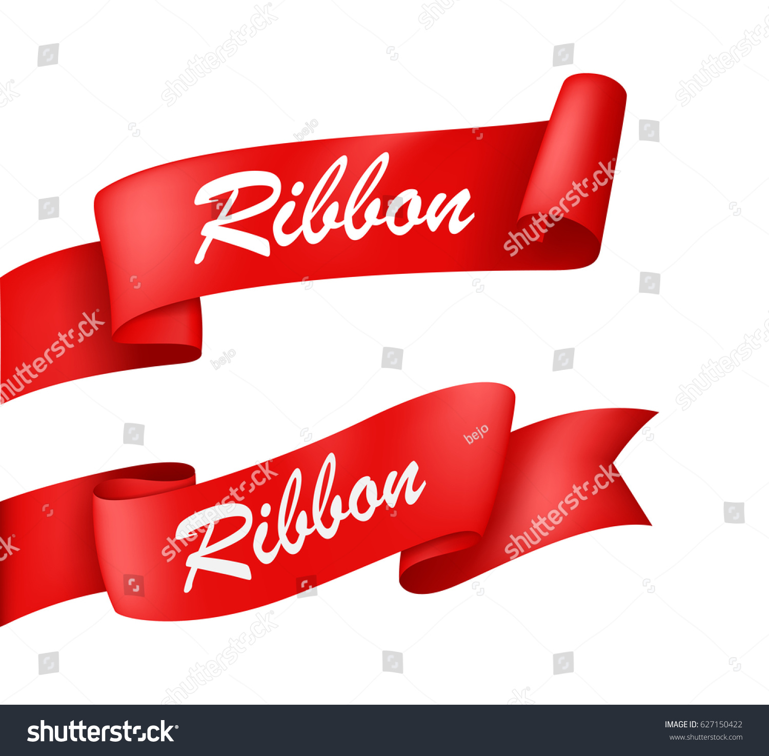 Red Ribbon Banner Stock Vector 627150422 - Shutterstock