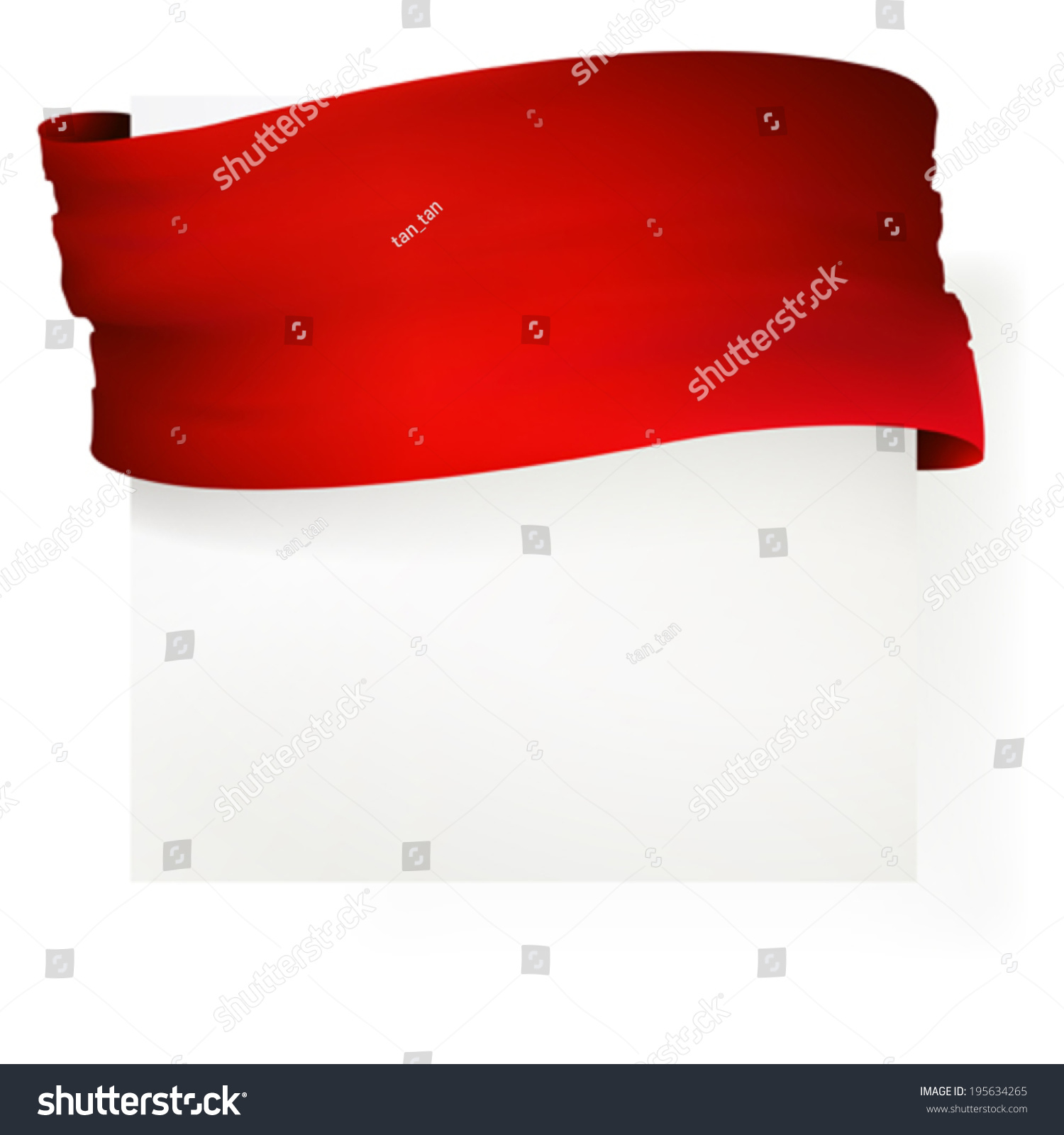 Red Ribbon Banner Vector Drawing Stock Vector (Royalty Free) 195634265 ...