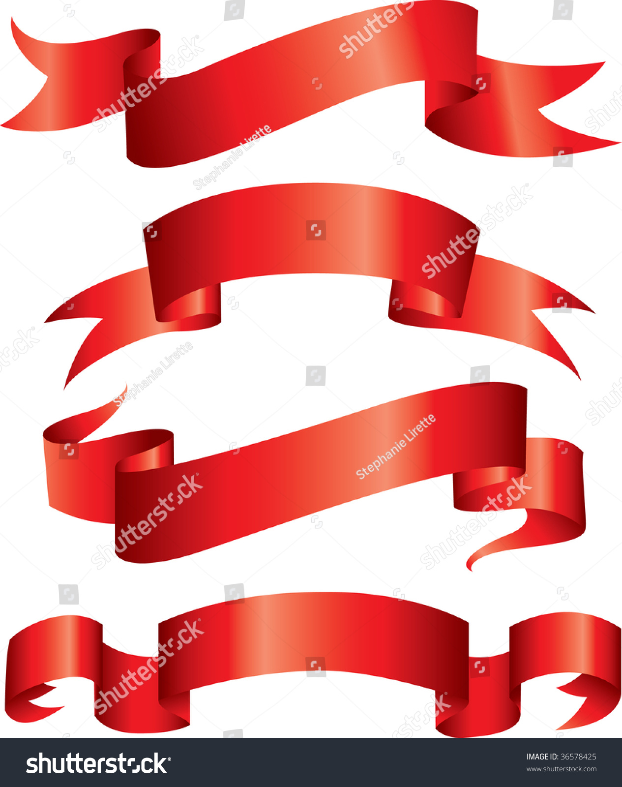 Red Ribbon Banners Stock Vector Illustration 36578425 : Shutterstock