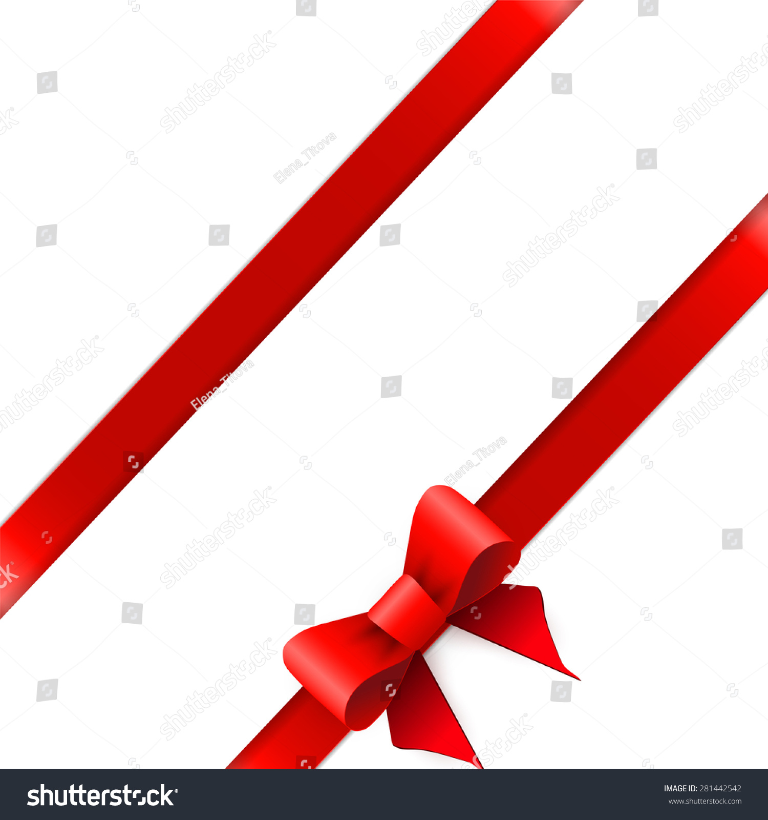 Red Ribbon Bow Horizontal Border Stock Vector (Royalty Free) 281442542