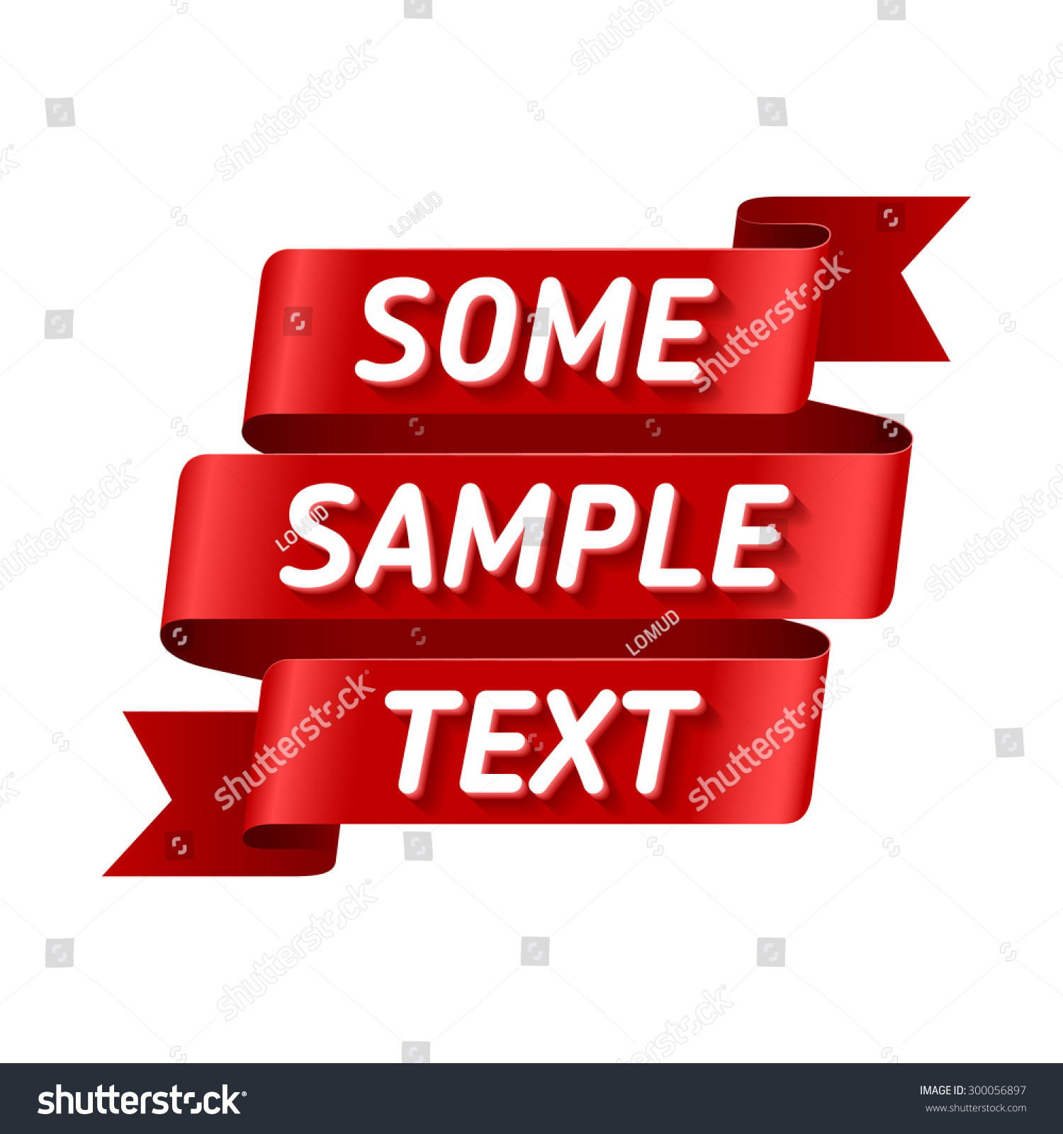 Red Ribbon Design Element Text Sample Stock Vector (Royalty Free ...