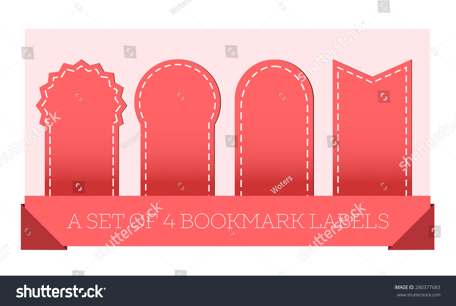 Red Ribbons Bookmark Labels Set Stock Vector (Royalty Free) 280377683 ...