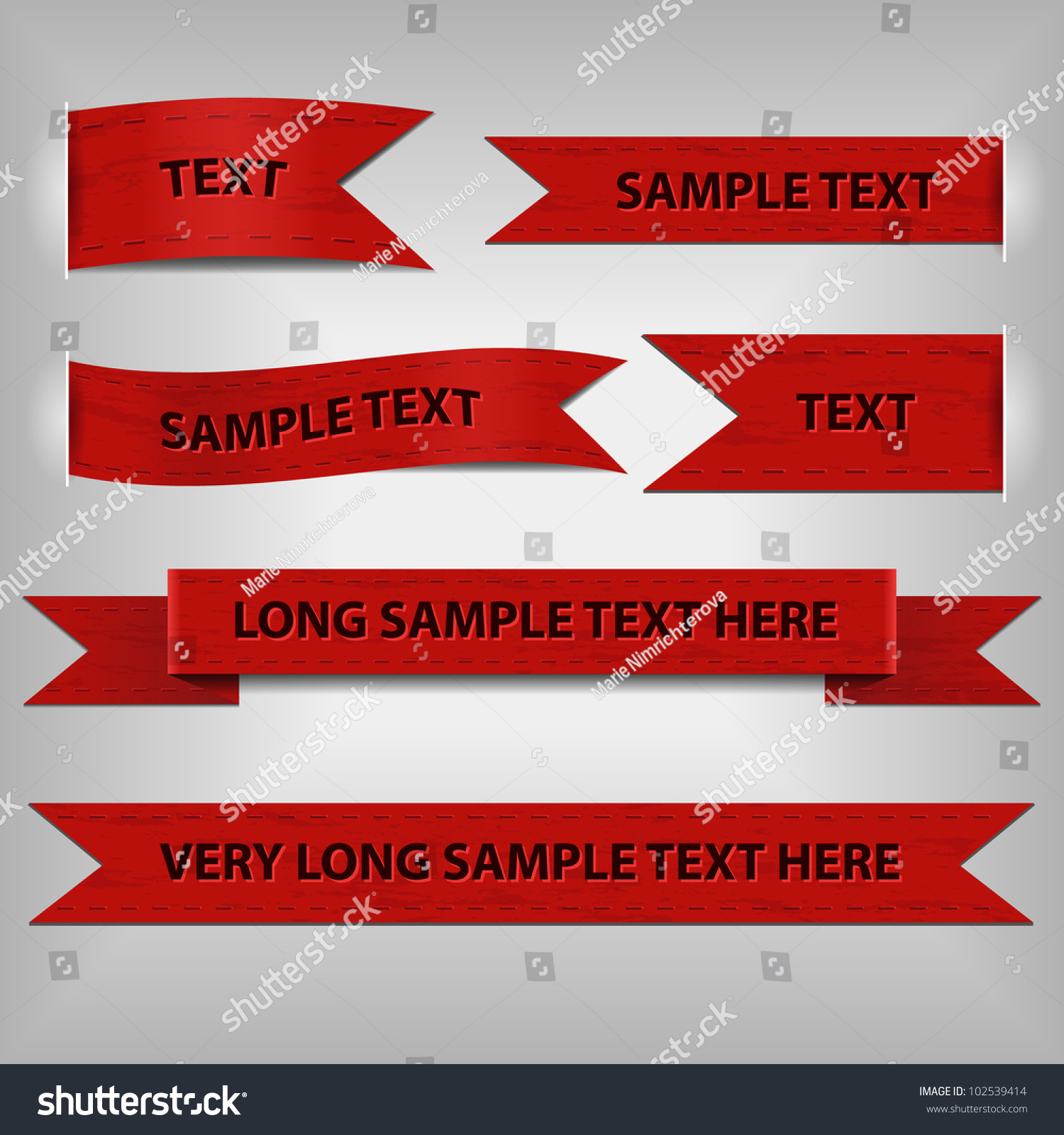 Red Ribbons Sample Text Stock Vector (Royalty Free) 102539414