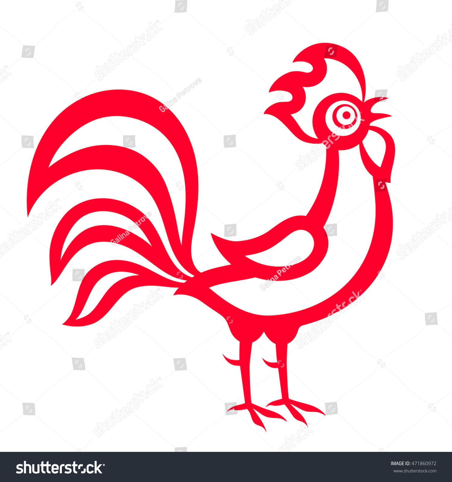 Red Rooster Chicken Cock Vector Illustration Stock Vector Royalty Free