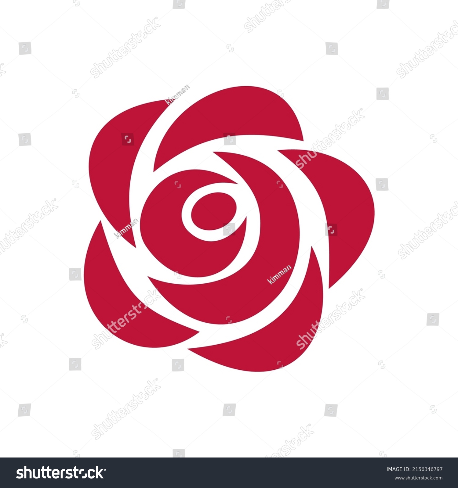 Red Rose Logo Icon Flower Vector Stock Vector (Royalty Free) 2156346797 ...